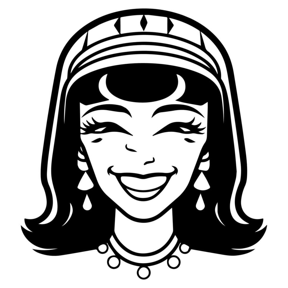 Cleopatra the queen of ancient Egypt, icon vector, cute cartoon ...
