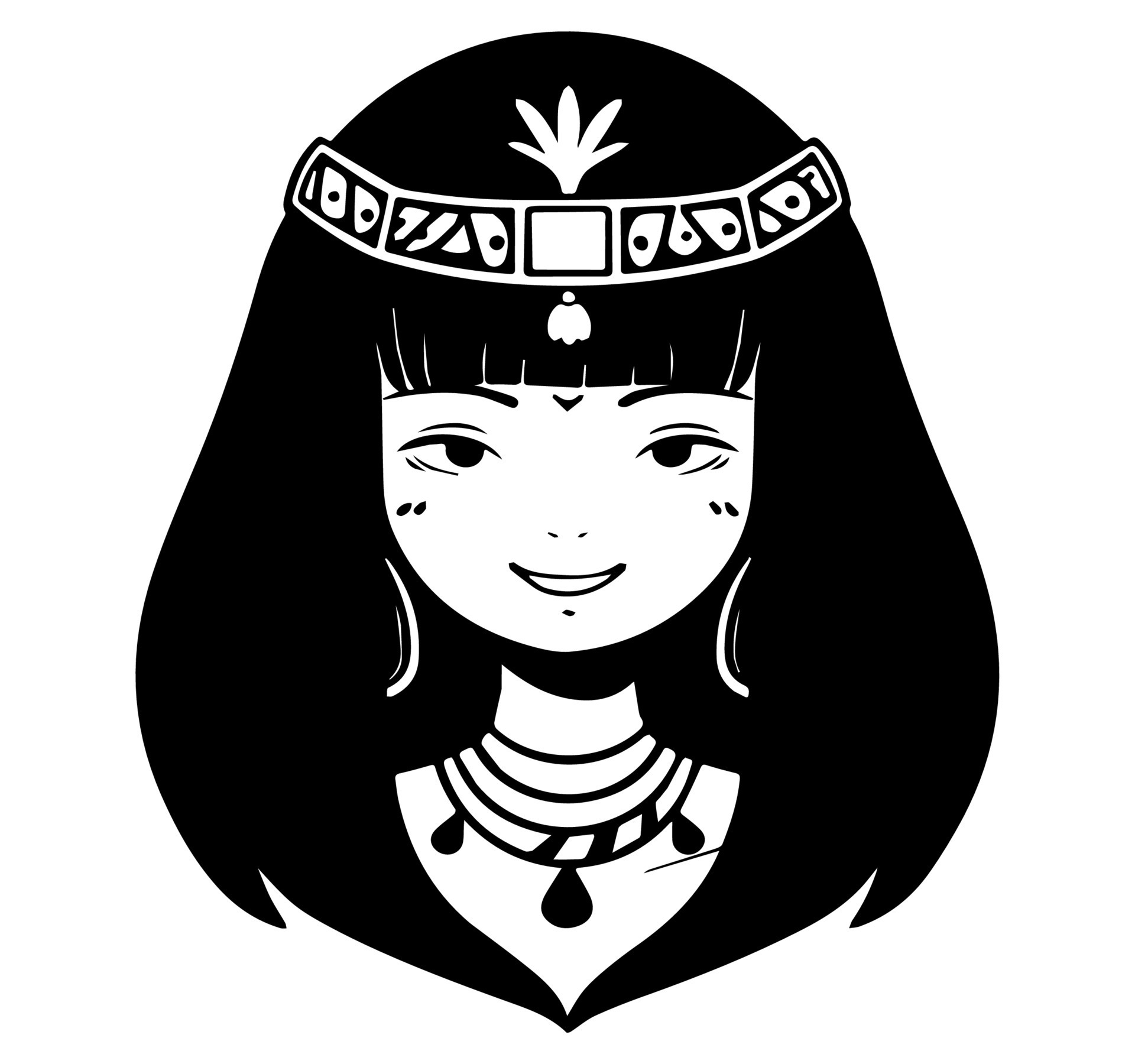 Cleopatra the queen of ancient Egypt, icon vector, cute cartoon ...