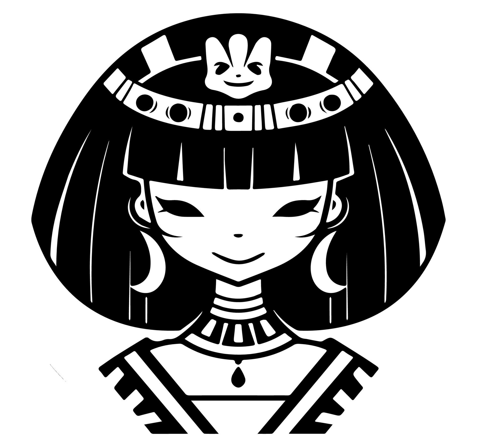 Cleopatra the queen of ancient Egypt, icon vector, cute cartoon ...