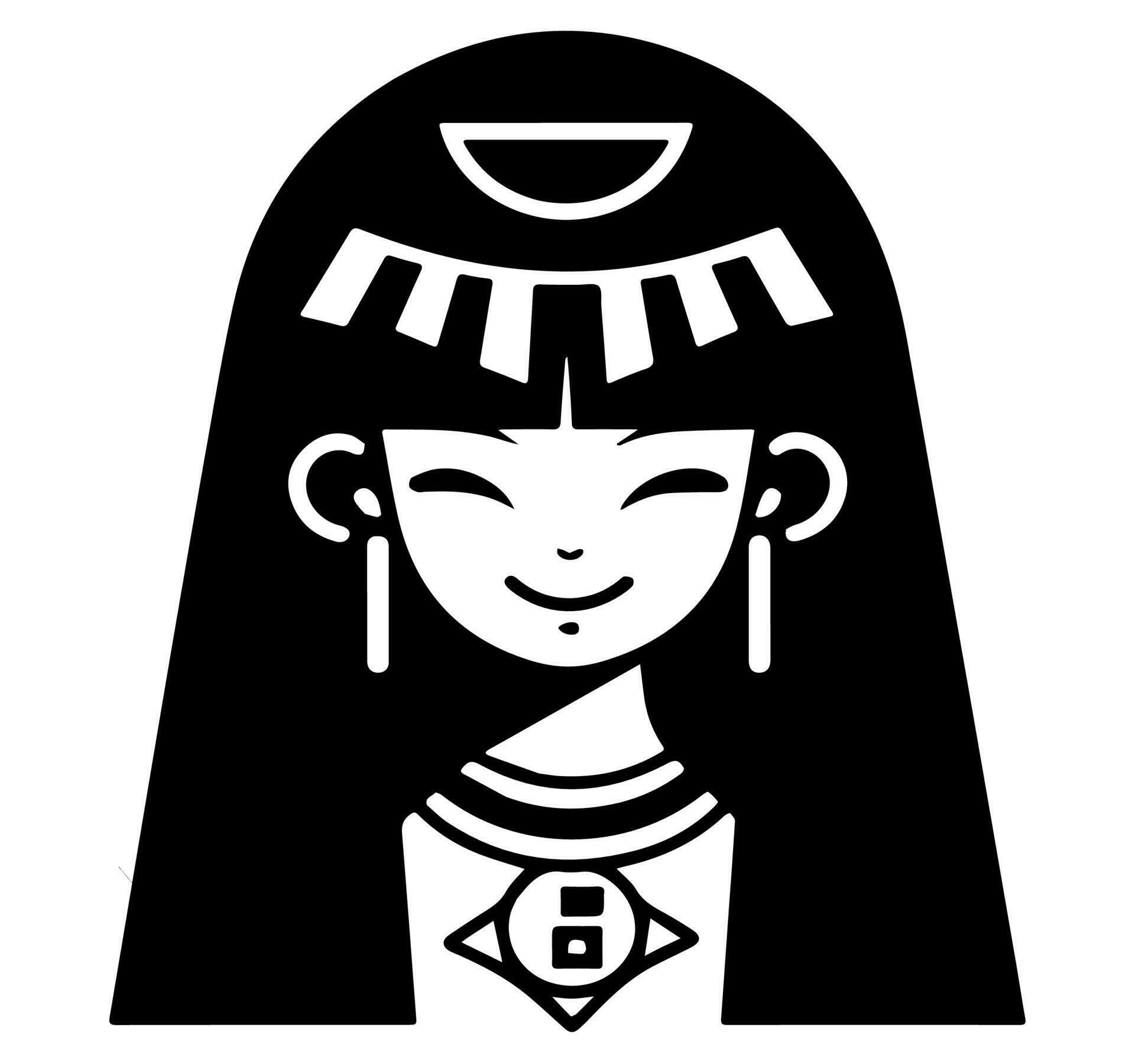 Cleopatra the queen of ancient Egypt, icon vector, cute cartoon ...