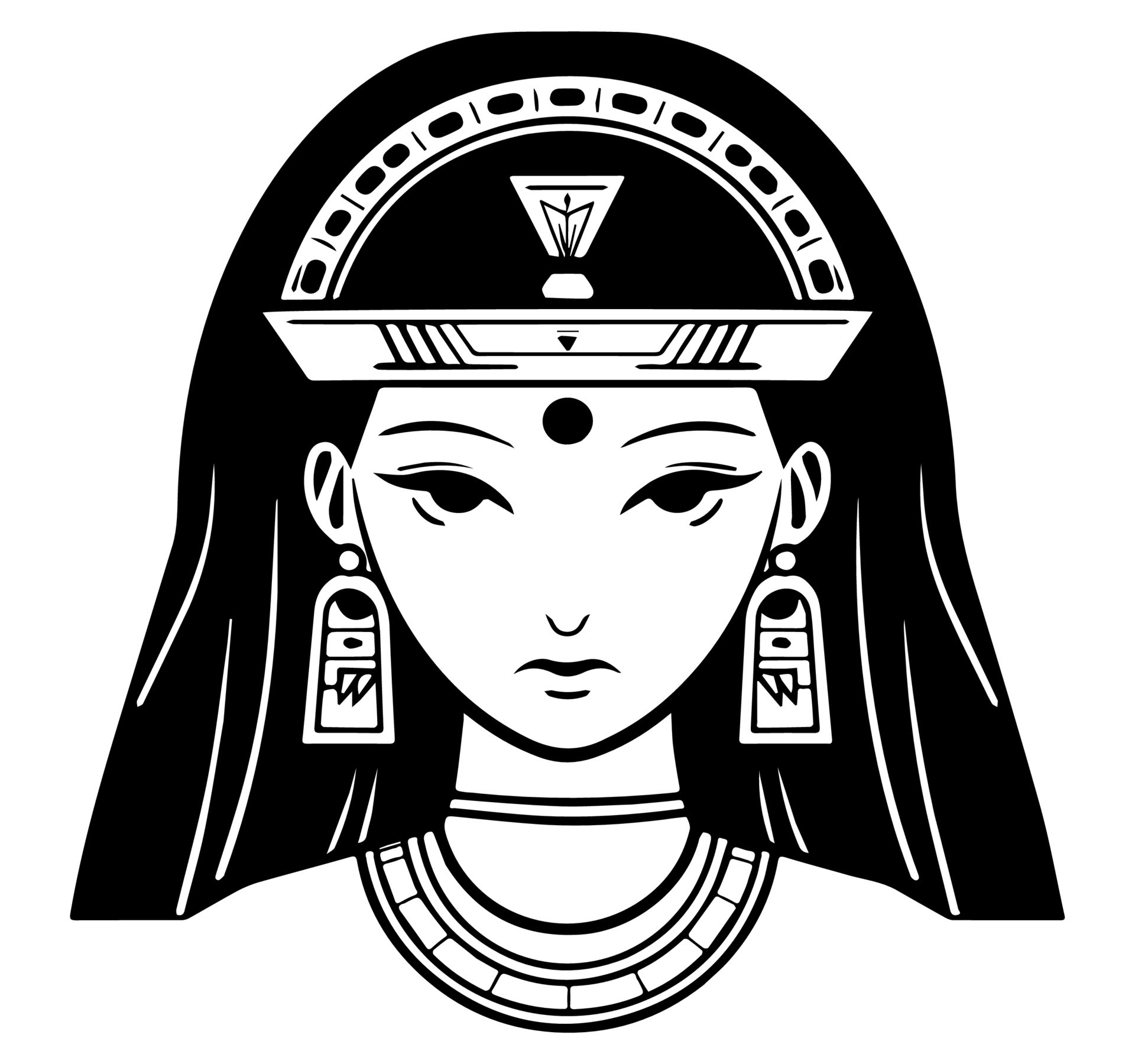 Cleopatra the queen of ancient Egypt, icon vector, cute cartoon ...