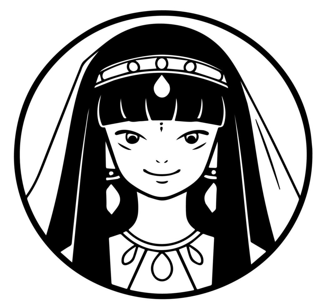 cleopatra el reina de antiguo Egipto, icono vector, linda dibujos ...