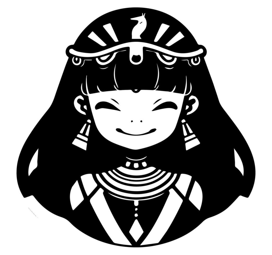 Cleopatra the queen of ancient Egypt, icon vector, cute cartoon ...