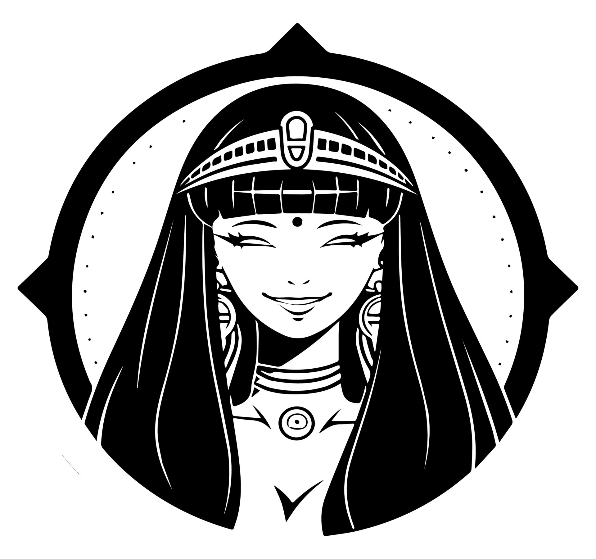 Cleopatra the queen of ancient Egypt, icon vector, cute cartoon ...