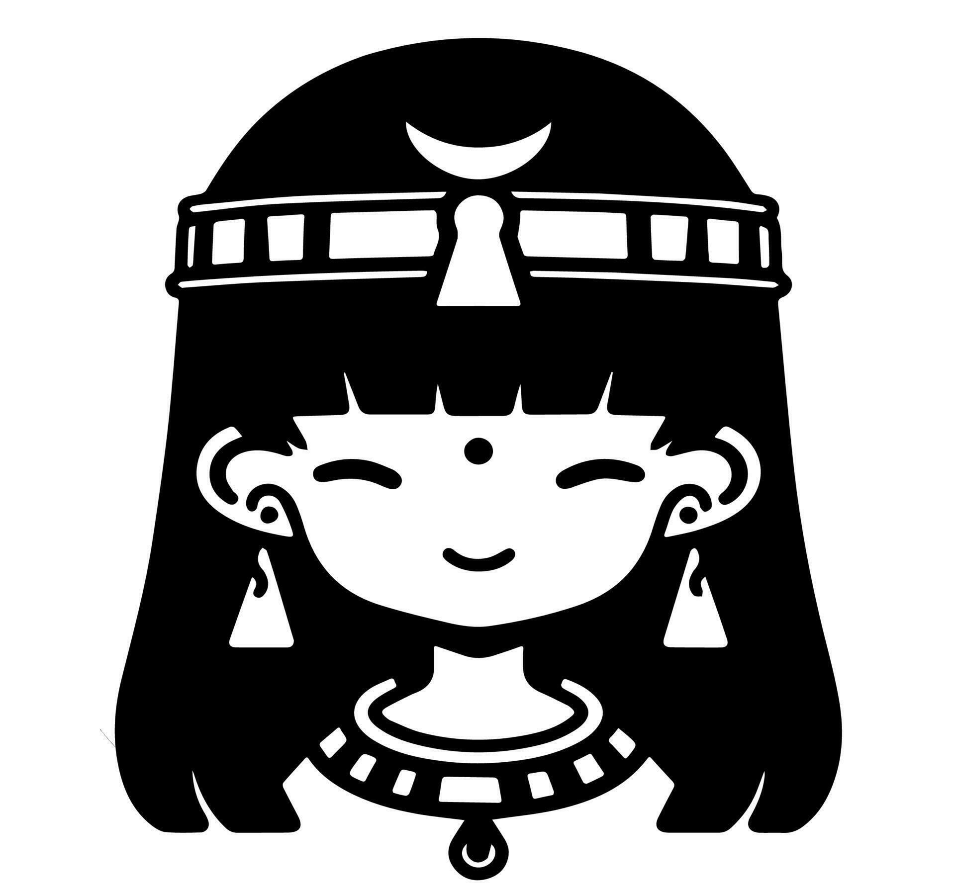Cleopatra the queen of ancient Egypt, icon vector, cute cartoon ...