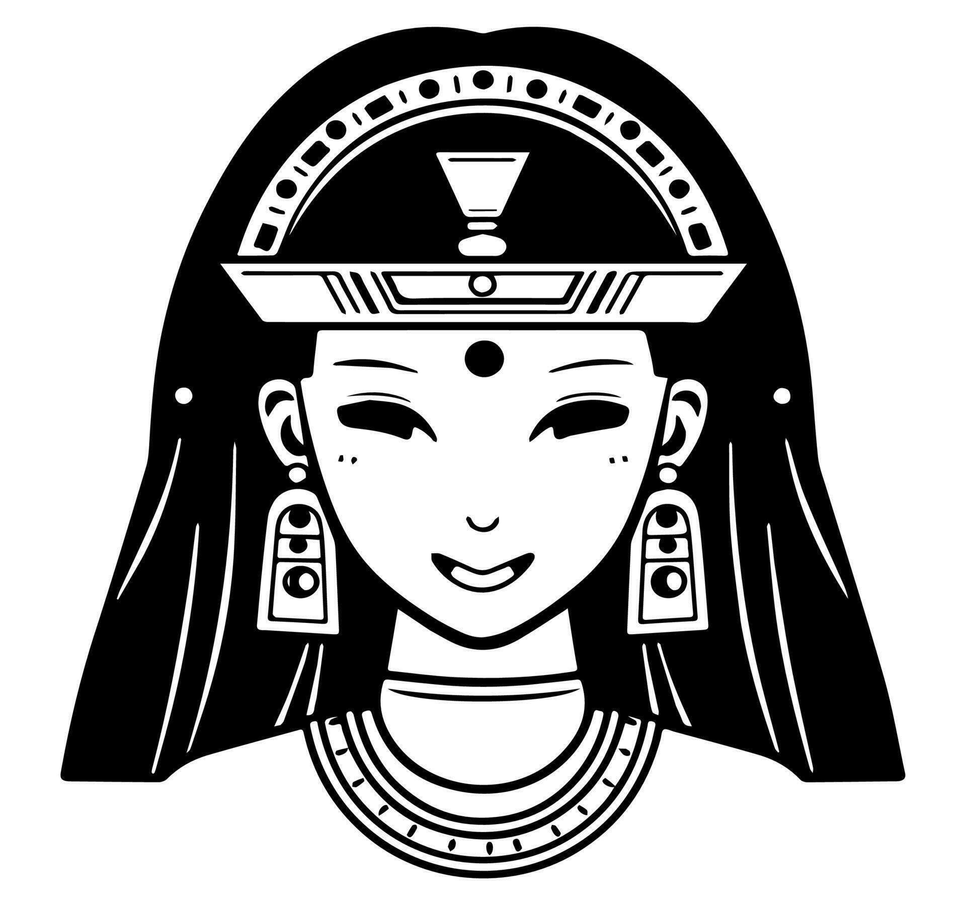 Cleopatra the queen of ancient Egypt, icon vector, cute cartoon ...