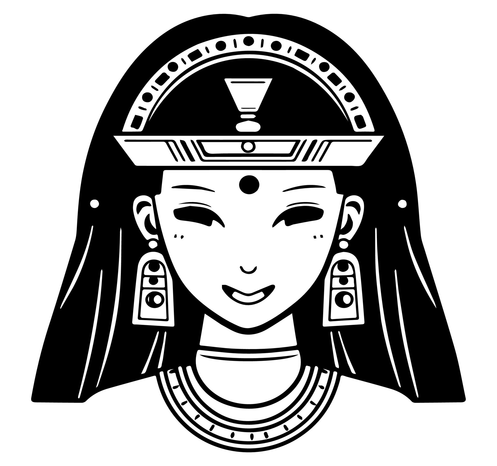 Cleopatra the queen of ancient Egypt, icon vector, cute cartoon ...
