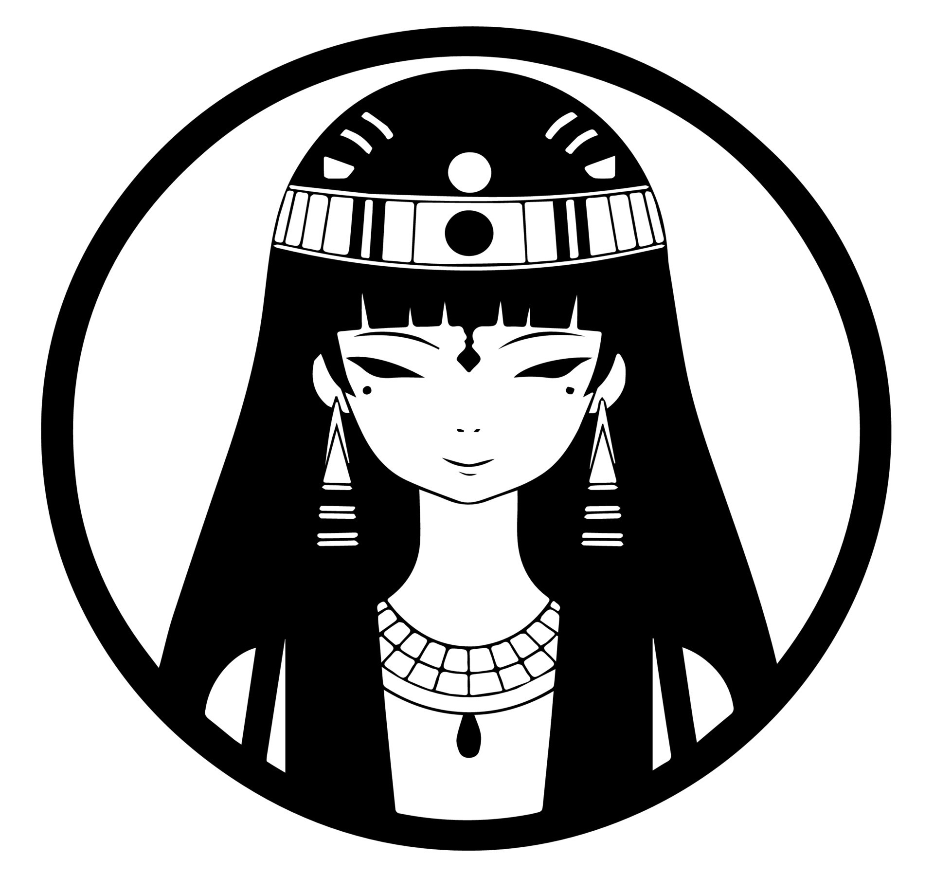 Cleopatra the queen of ancient Egypt, icon vector, cute cartoon ...