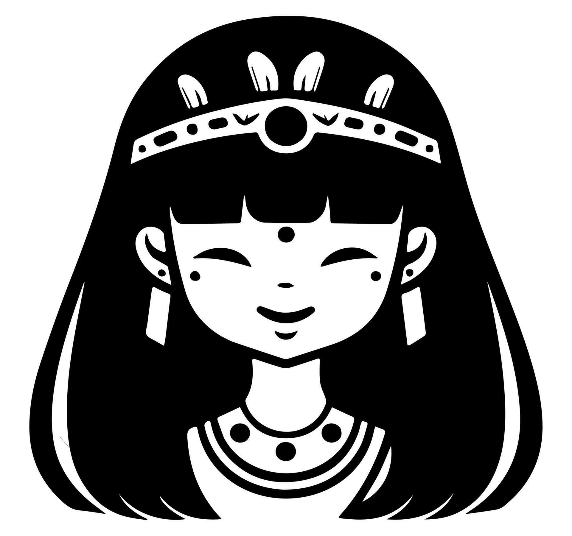 Cleopatra the queen of ancient Egypt, icon vector, cute cartoon ...
