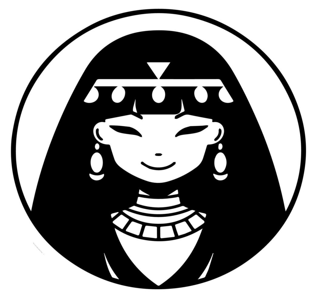 Cleopatra the queen of ancient Egypt, icon vector, cute cartoon ...