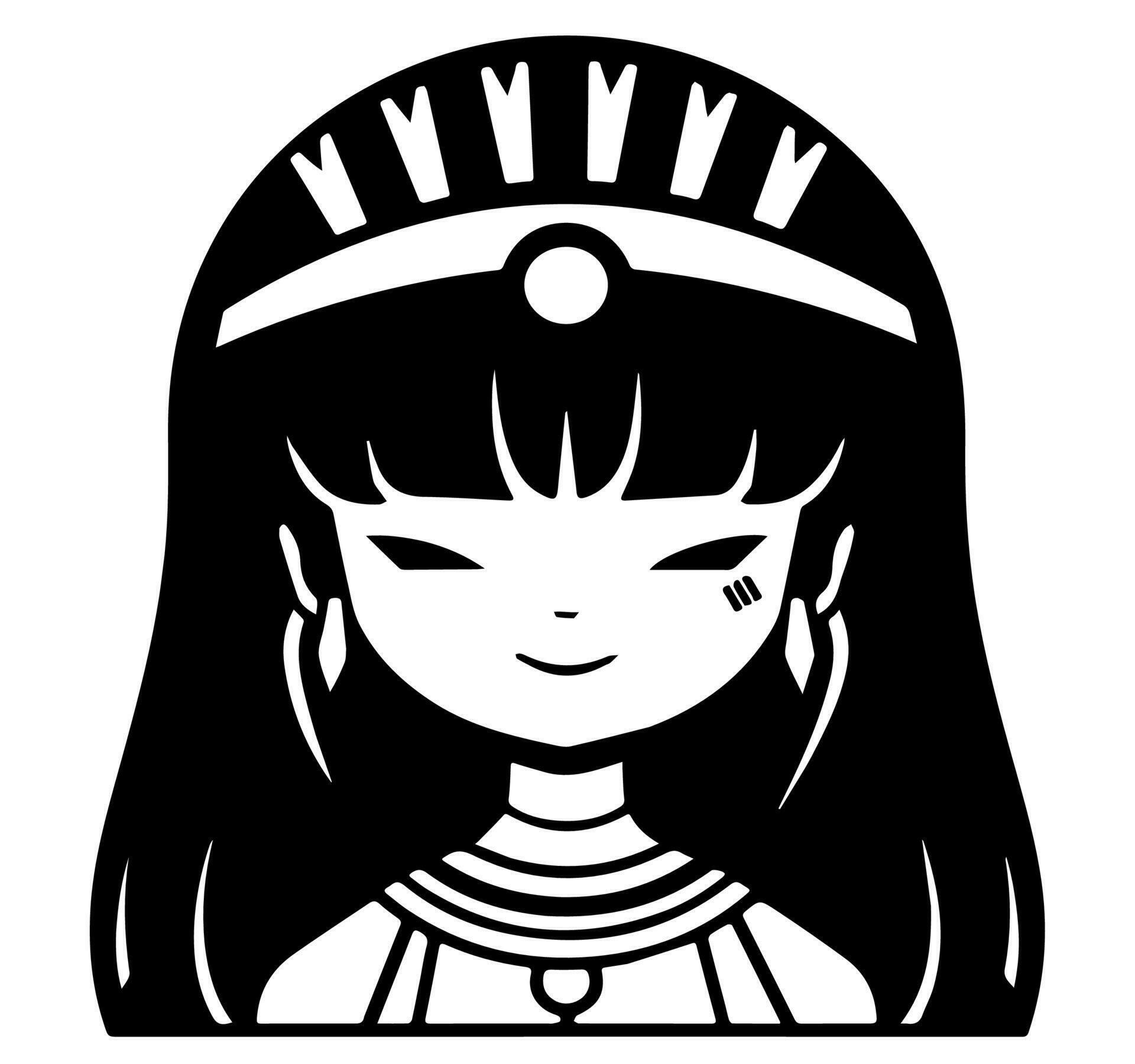 Cleopatra the queen of ancient Egypt, icon vector, cute cartoon ...