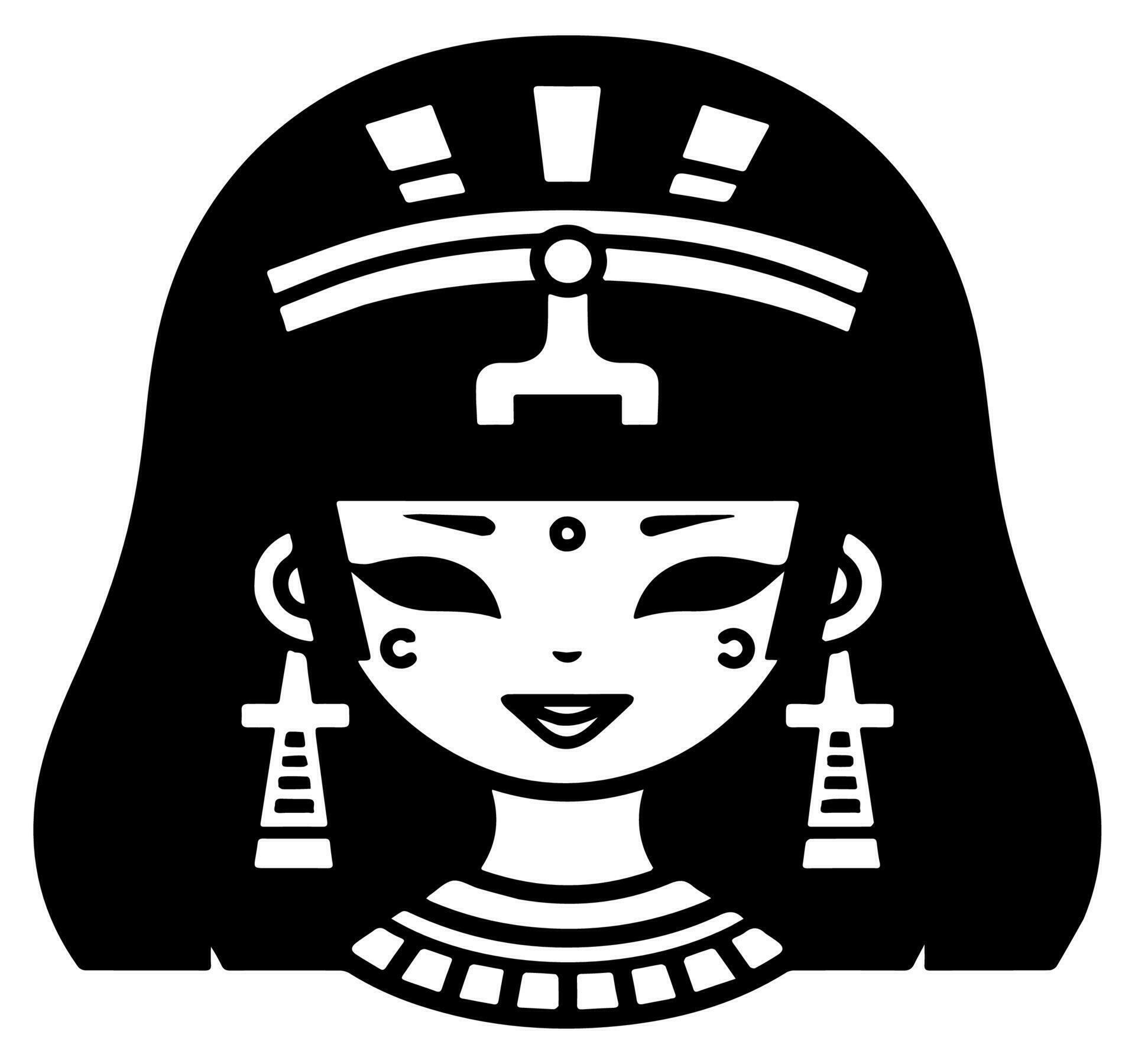 Cleopatra the queen of ancient Egypt, icon vector, cute cartoon ...