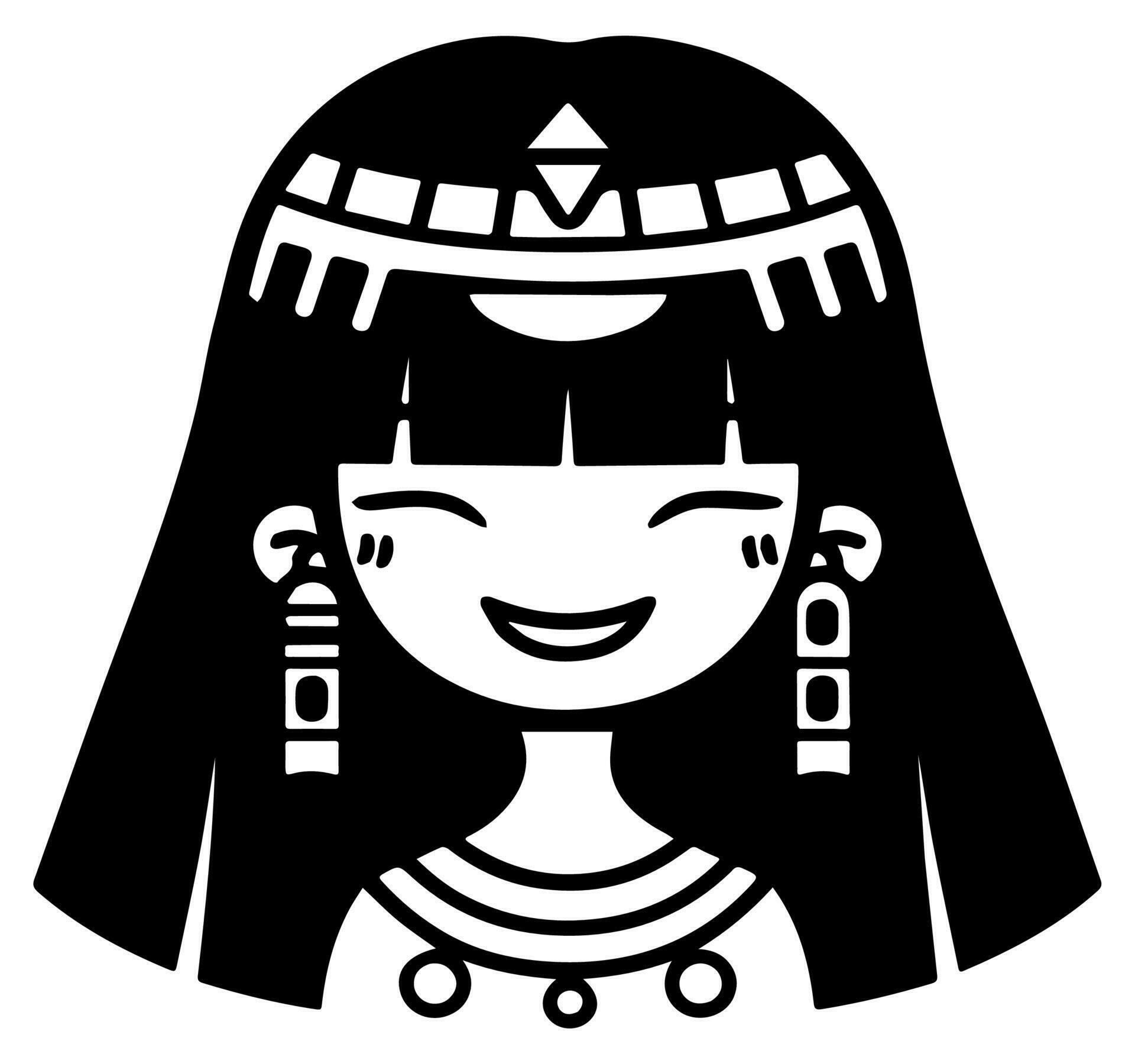 Cleopatra the queen of ancient Egypt, icon vector, cute cartoon ...