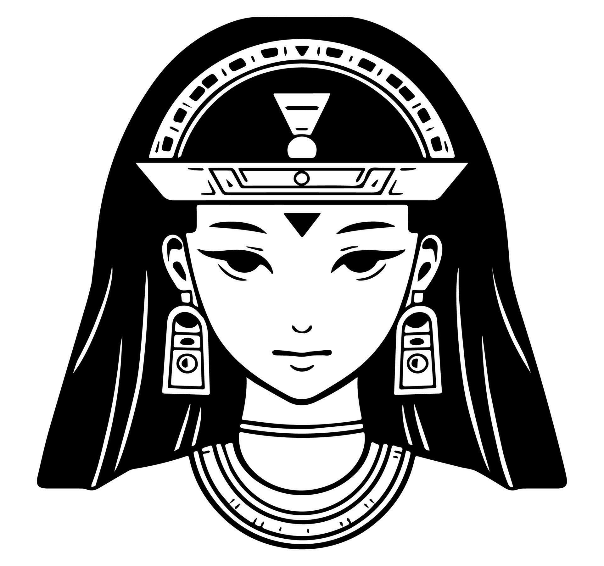 Cleopatra the queen of ancient Egypt, icon vector, cute cartoon ...