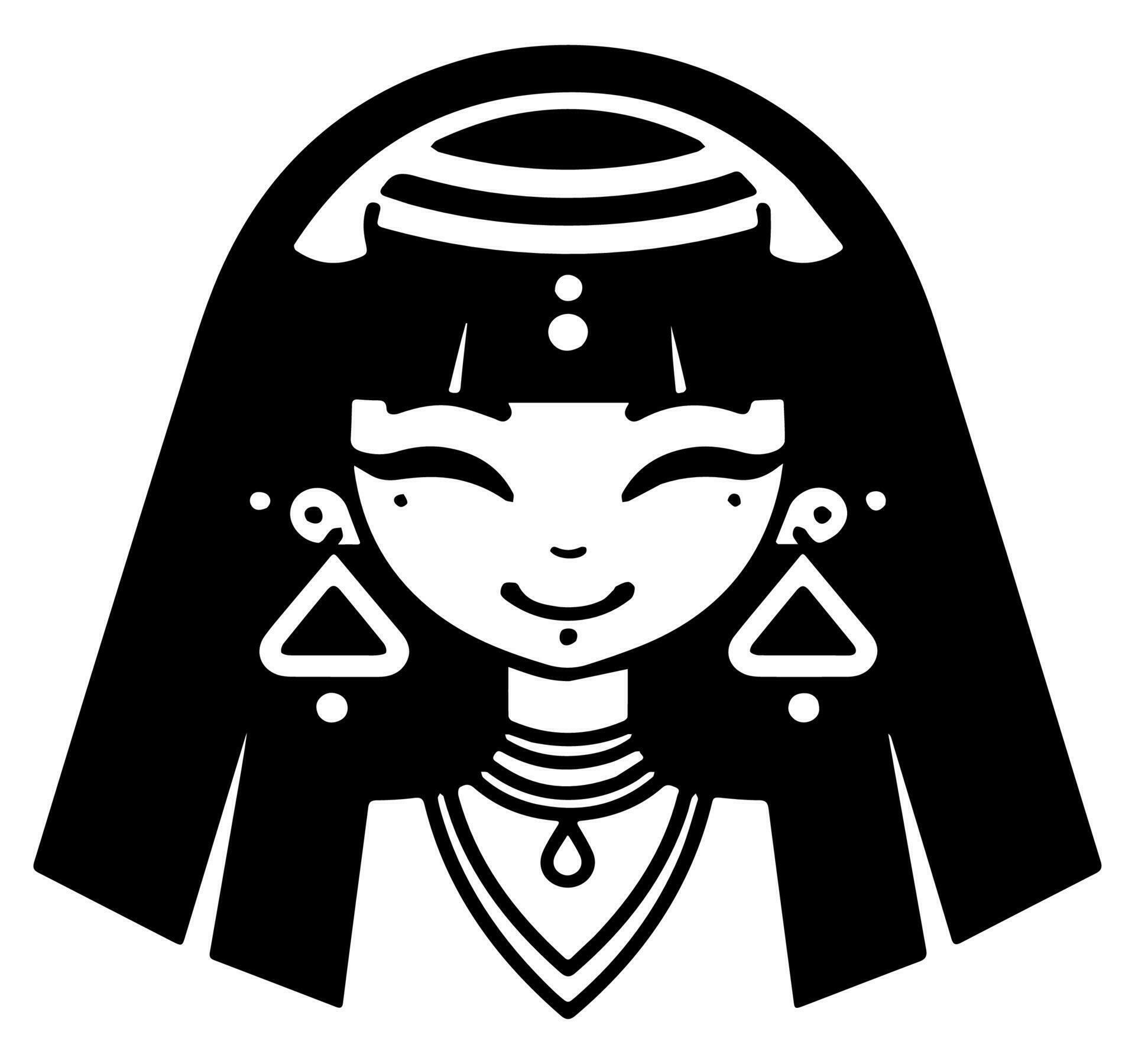Cleopatra the queen of ancient Egypt, icon vector, cute cartoon ...
