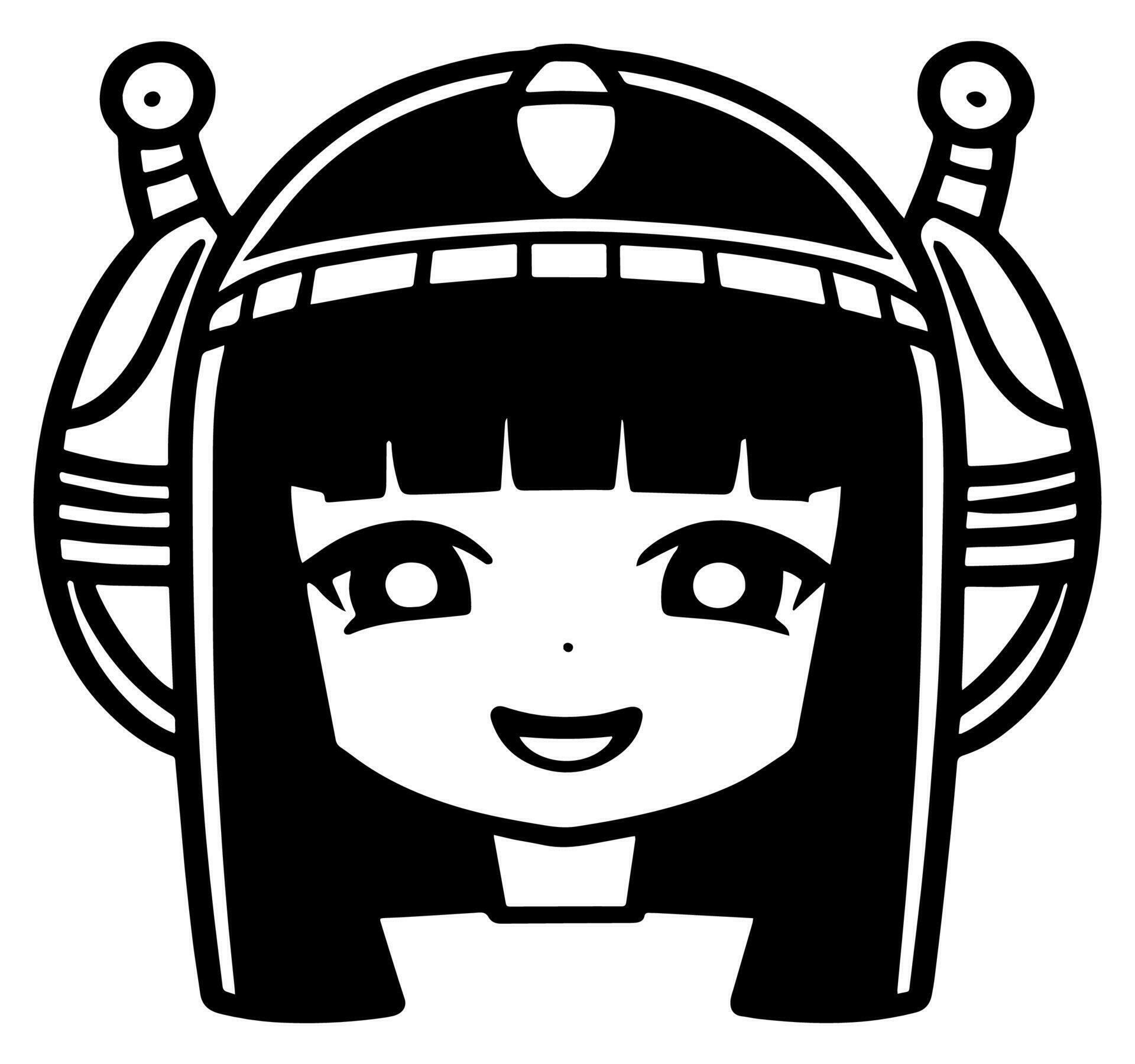 Cleopatra the queen of ancient Egypt, icon vector, cute cartoon ...