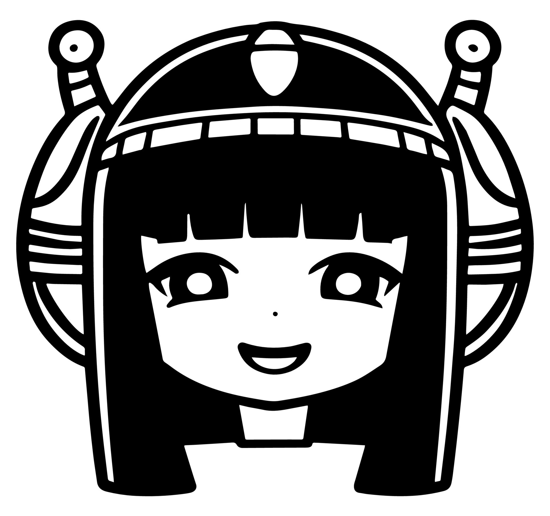 Cleopatra the queen of ancient Egypt, icon vector, cute cartoon ...