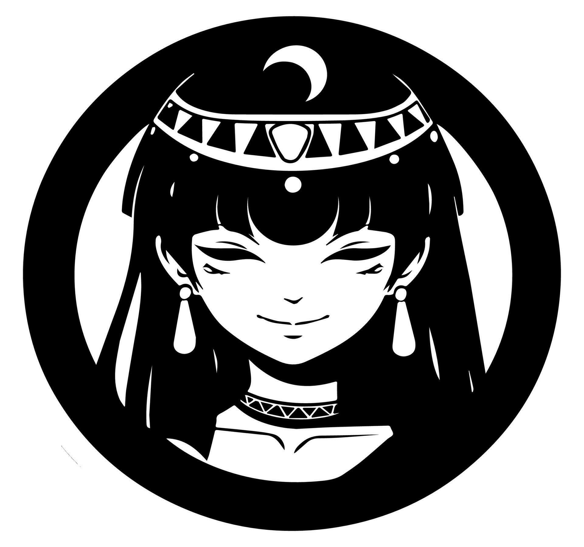 Cleopatra the queen of ancient Egypt, icon vector, cute cartoon ...