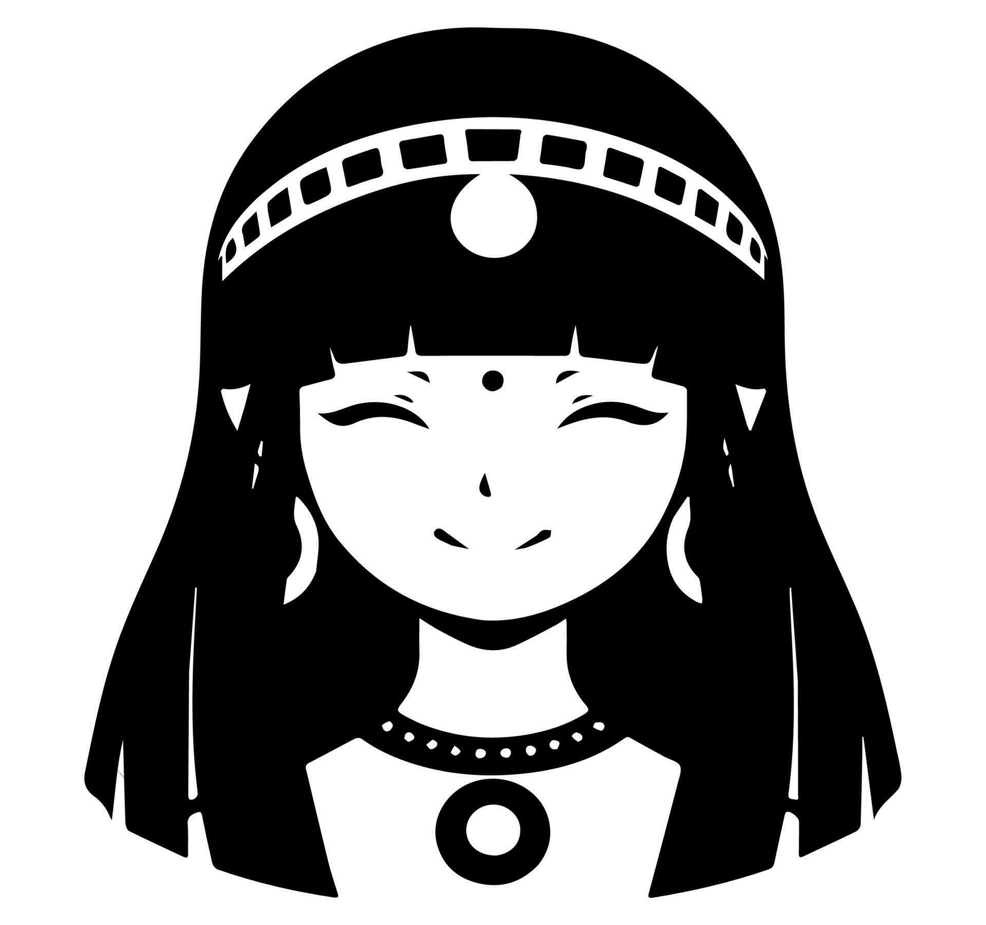 Cleopatra the queen of ancient Egypt, icon vector, cute cartoon ...