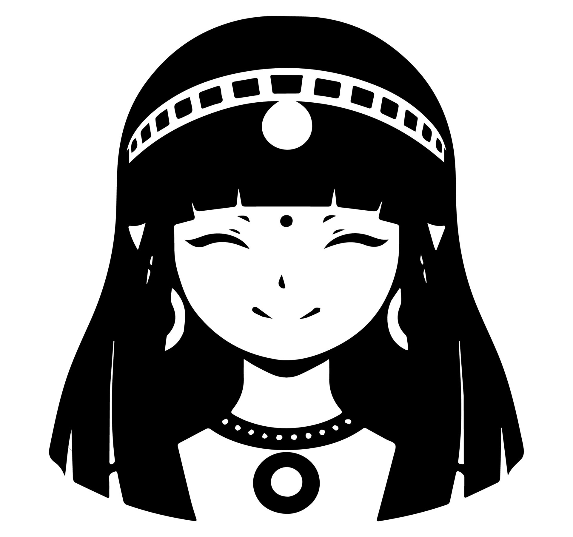 Cleopatra the queen of ancient Egypt, icon vector, cute cartoon ...