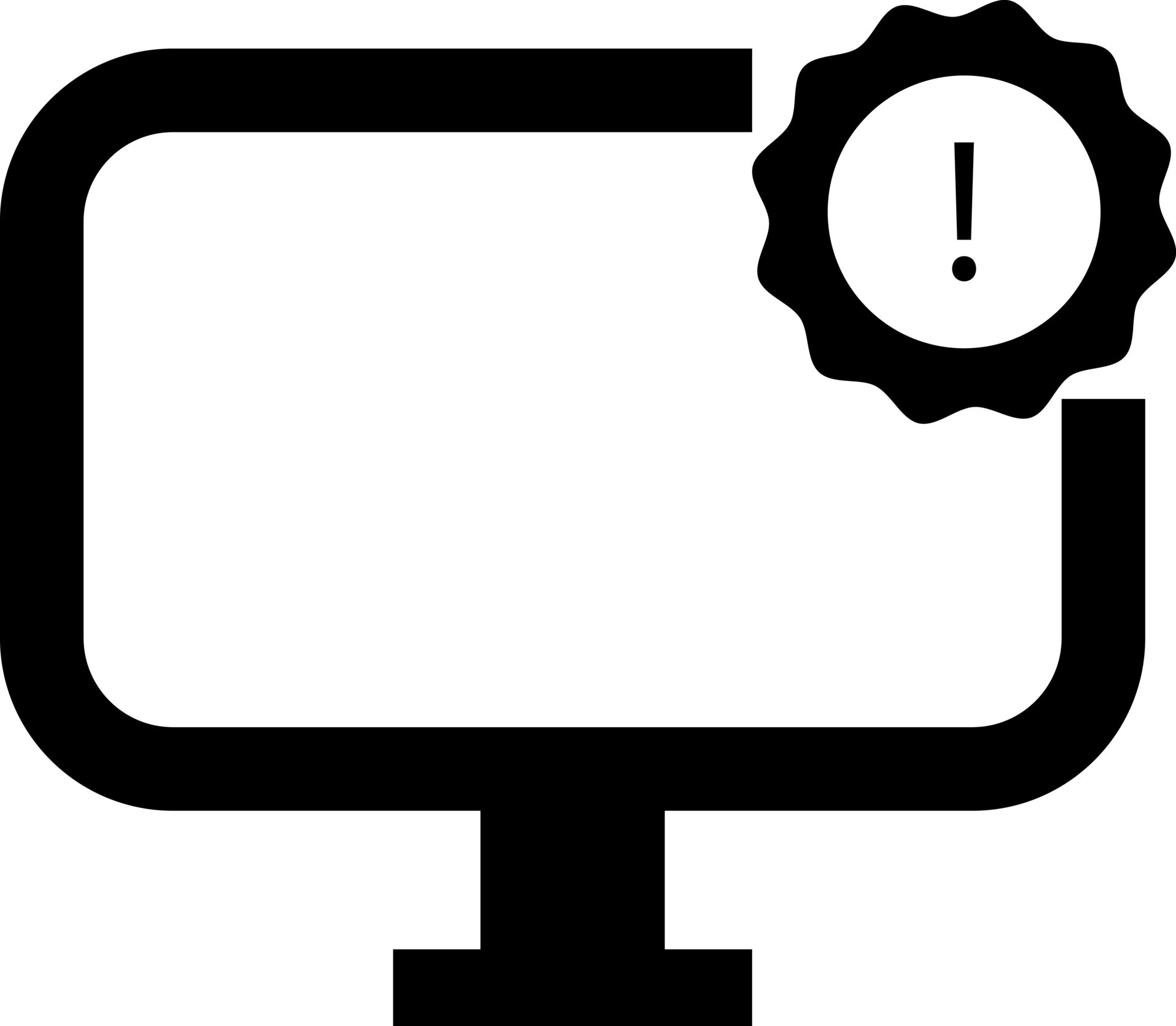 Computer warning icon. 24249721 Vector Art at Vecteezy