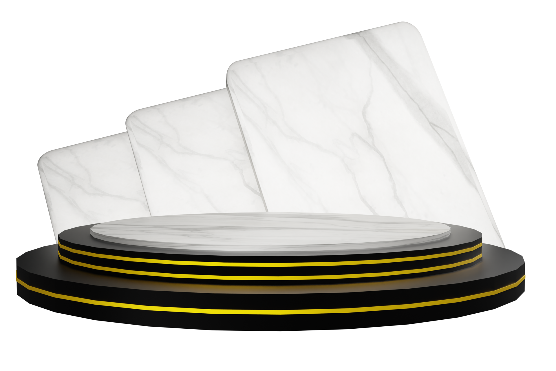 3d Rendering Black Gold Podium 24250183 Png
