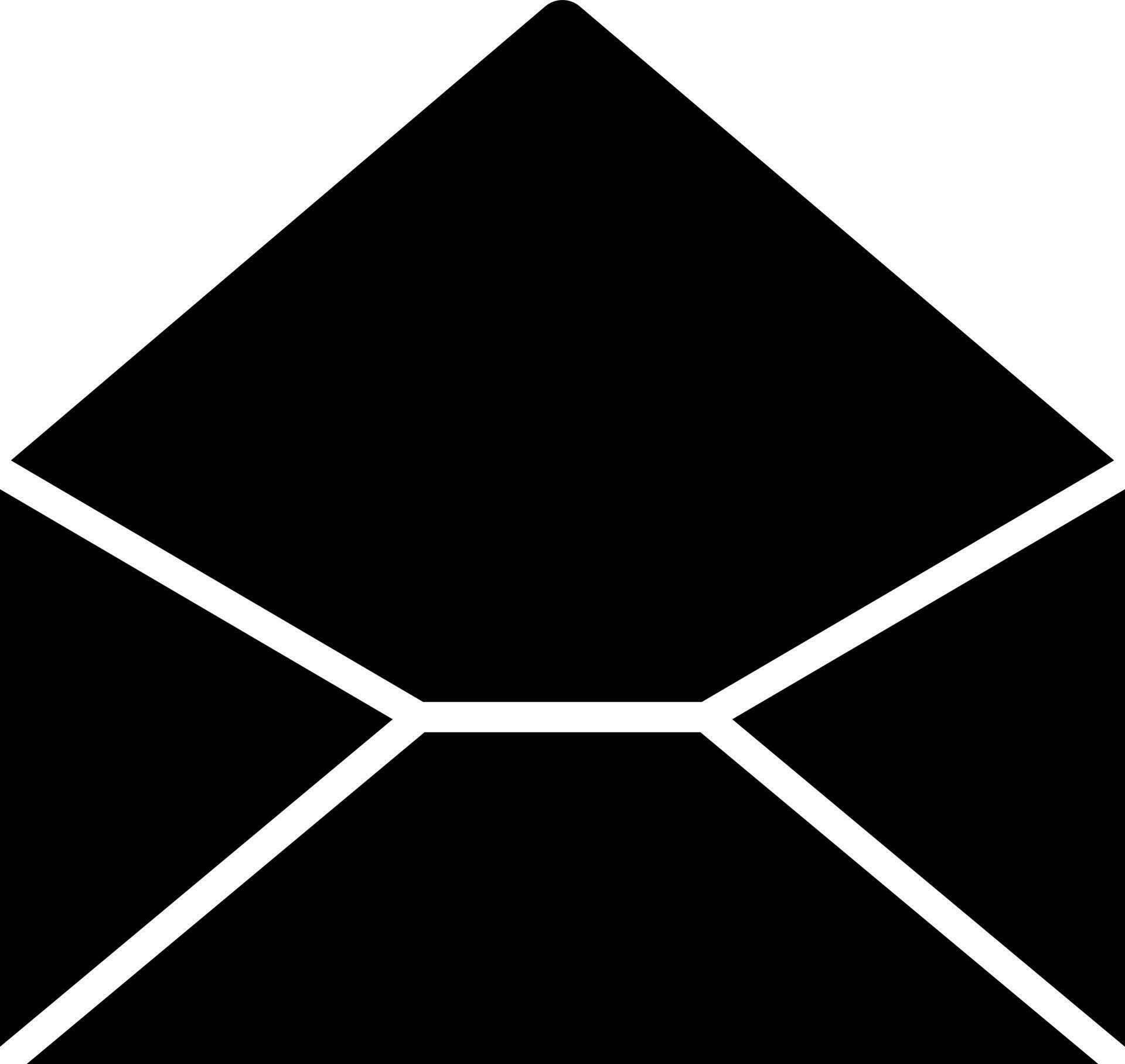 Open envelope icon in Black and White color. 24254939 Vector Art at ...