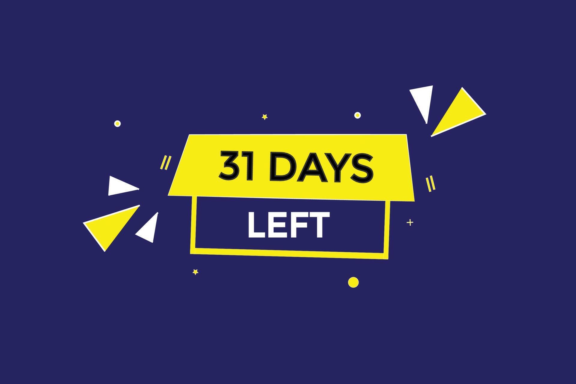 31 days left countdown template, 31 day countdown left banner label button eps 31 24255582 ...