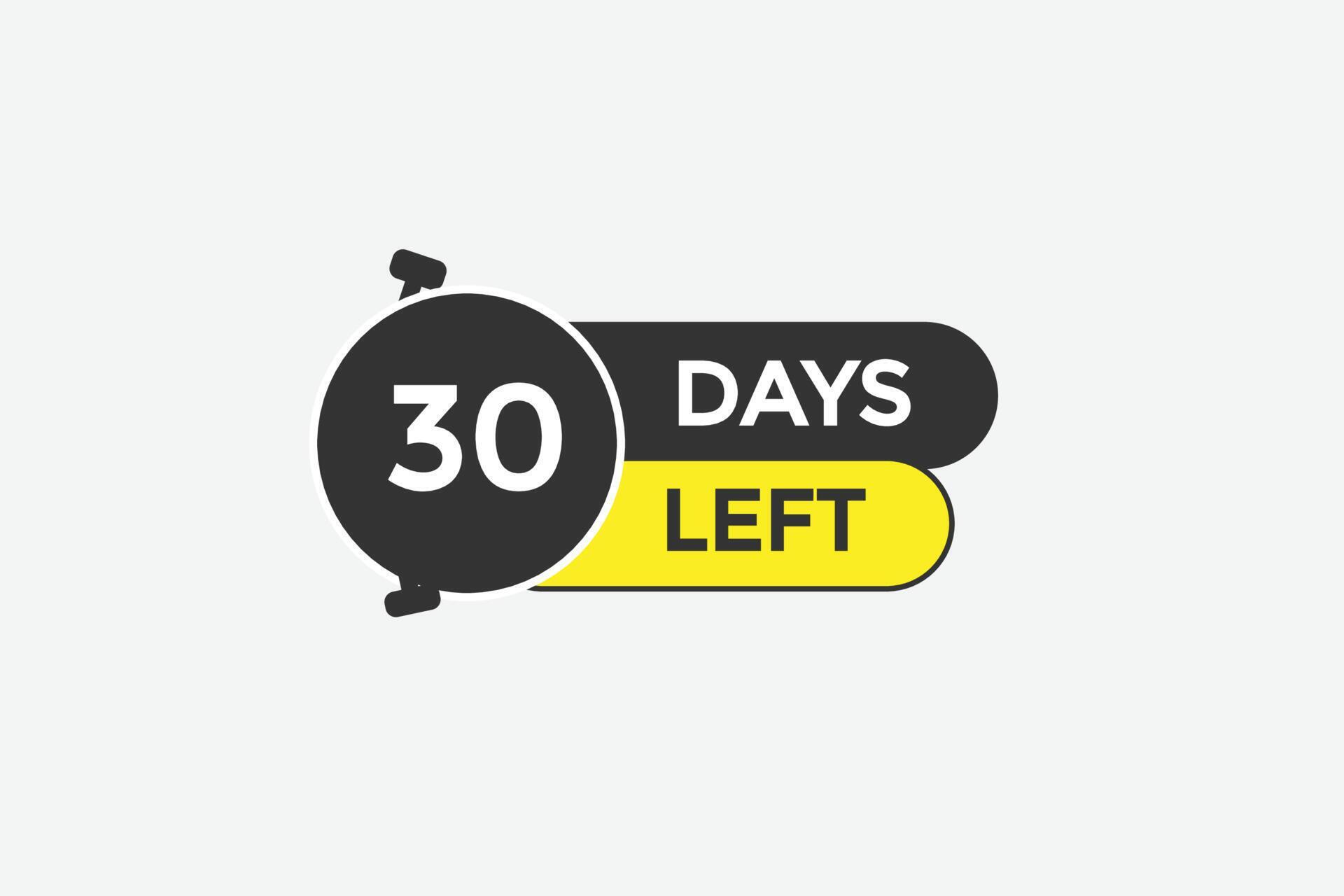 30 days left countdown template, 30 day countdown left banner label ...
