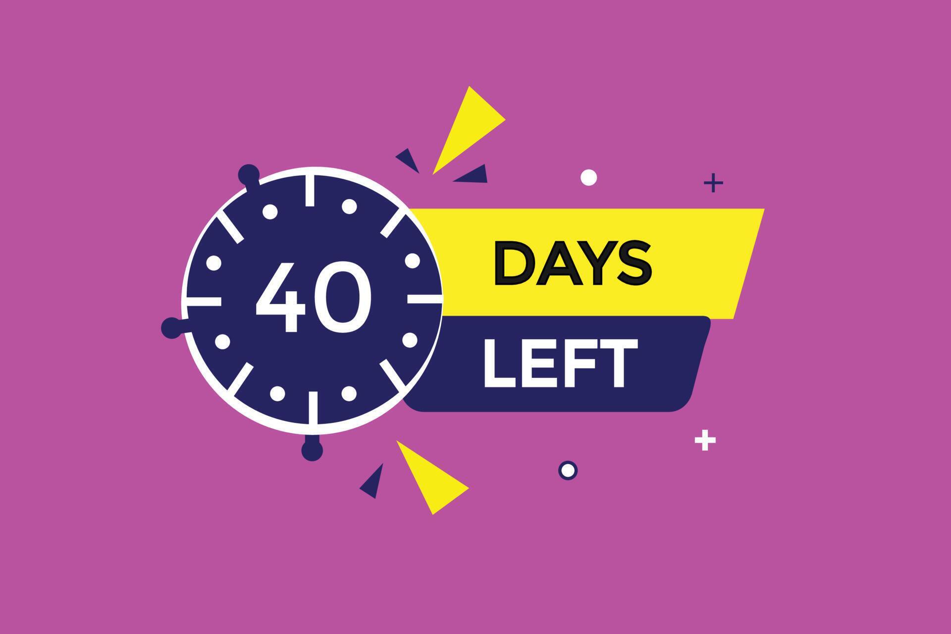 40 days left countdown template,40 day countdown left banner label ...