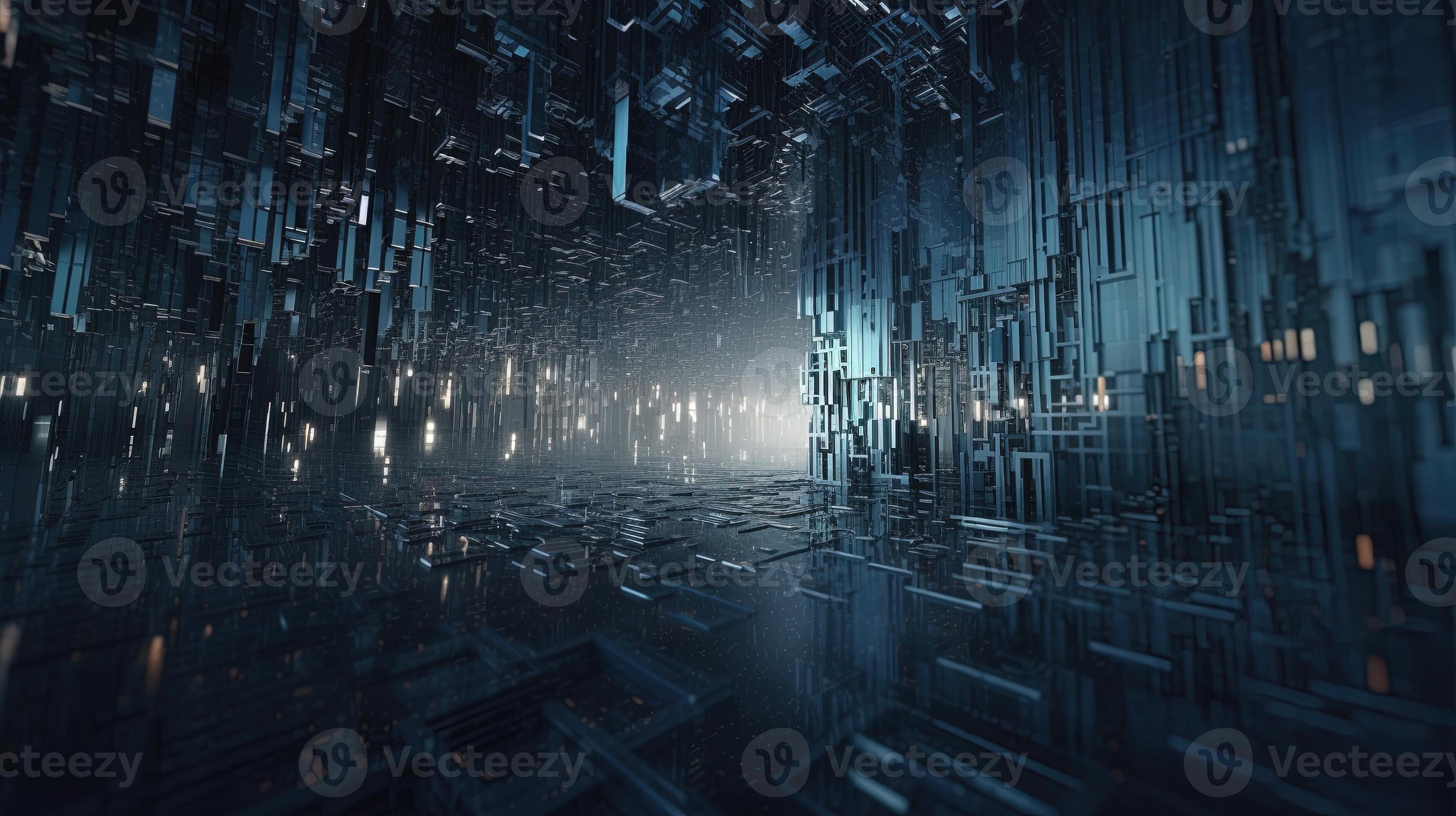 3d Rendering Abstract Digital Technology Background Network Connection Structure Digital Data