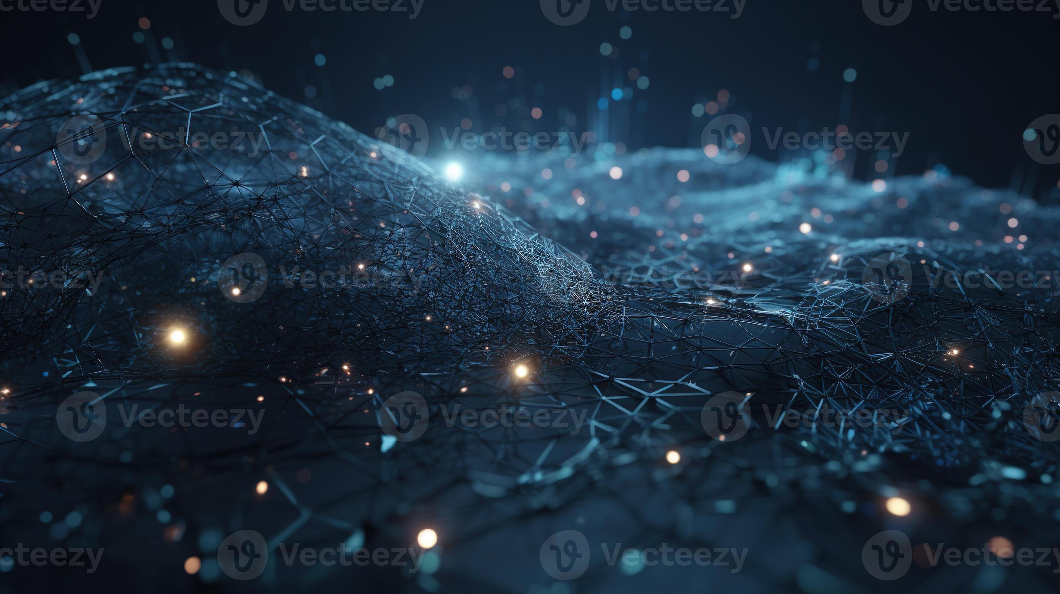 3d rendering abstract digital technology background. Network connection structure. Digital data ...
