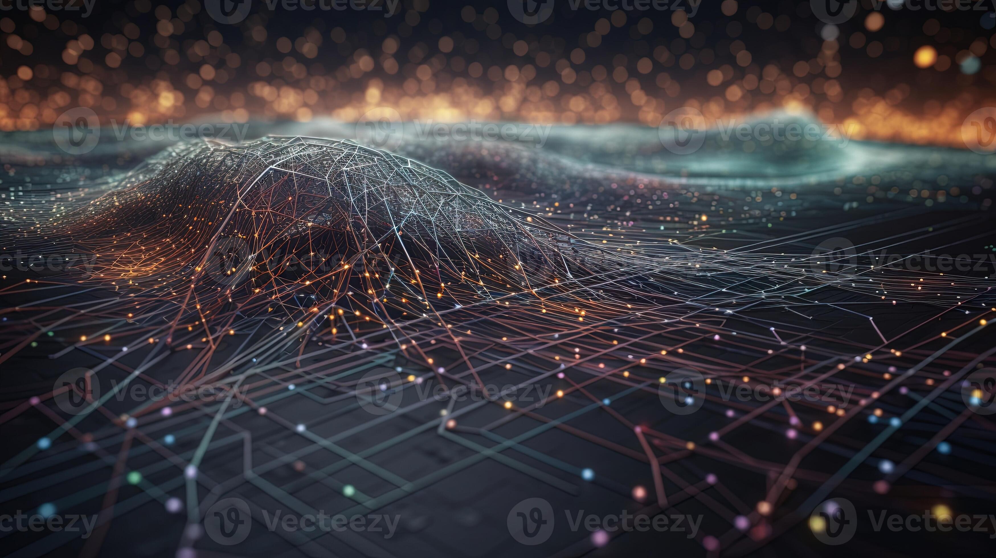 3d Rendering Abstract Digital Technology Background Network Connection