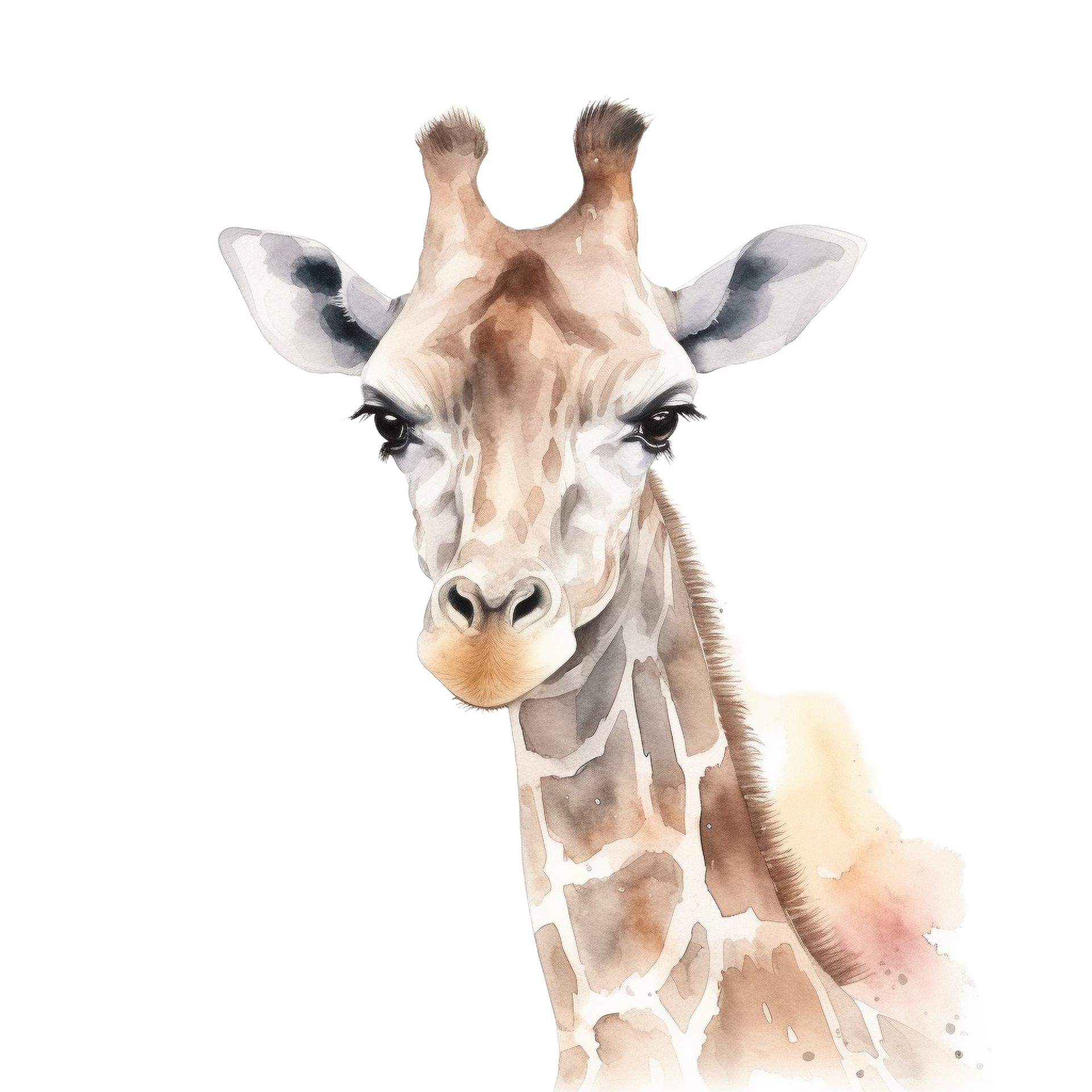Cute Giraffe Watercolor Clip-art Transparent File - 24259005 PNG