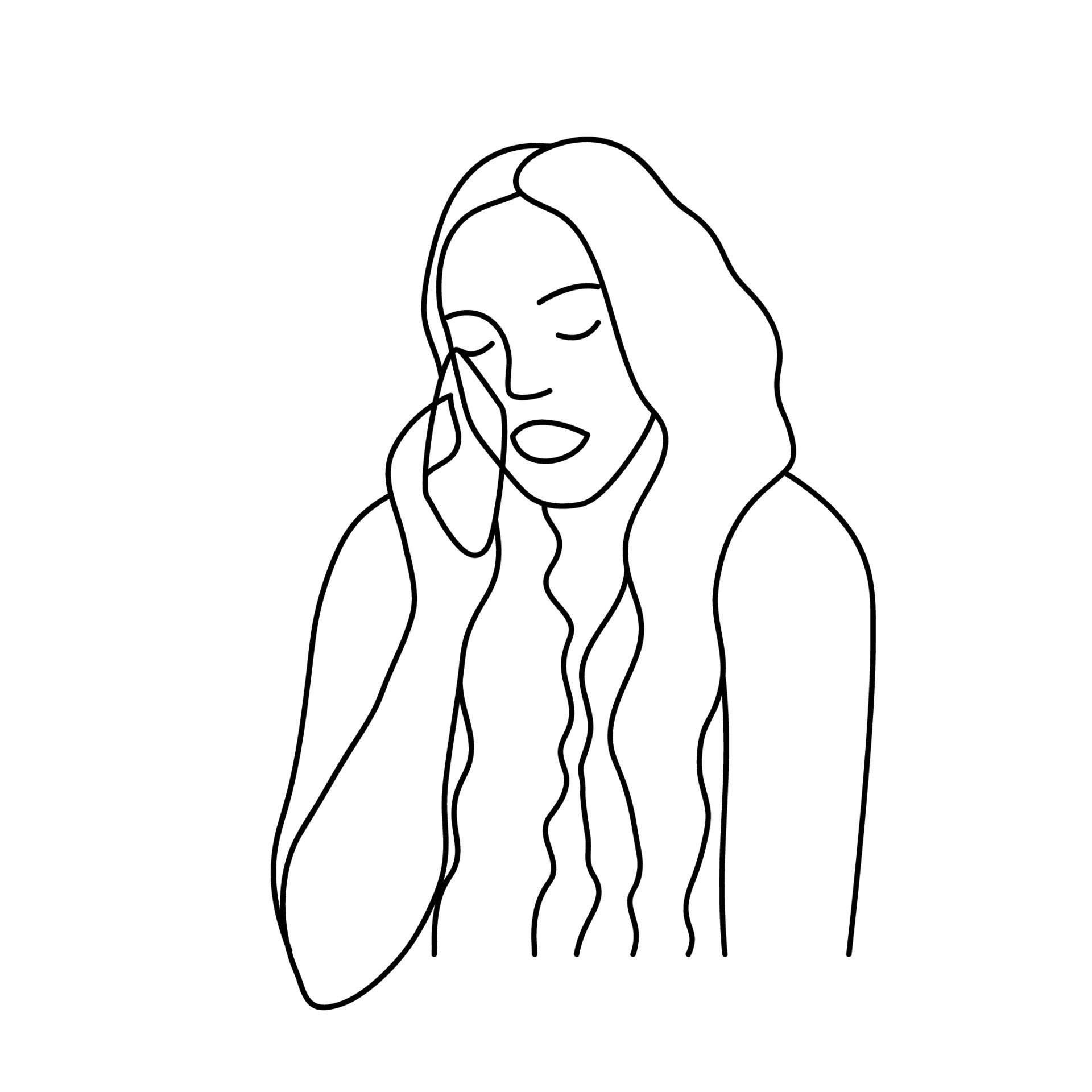 Minimalist Hand Drawn Female Vector Portrait In Modern Abstract One