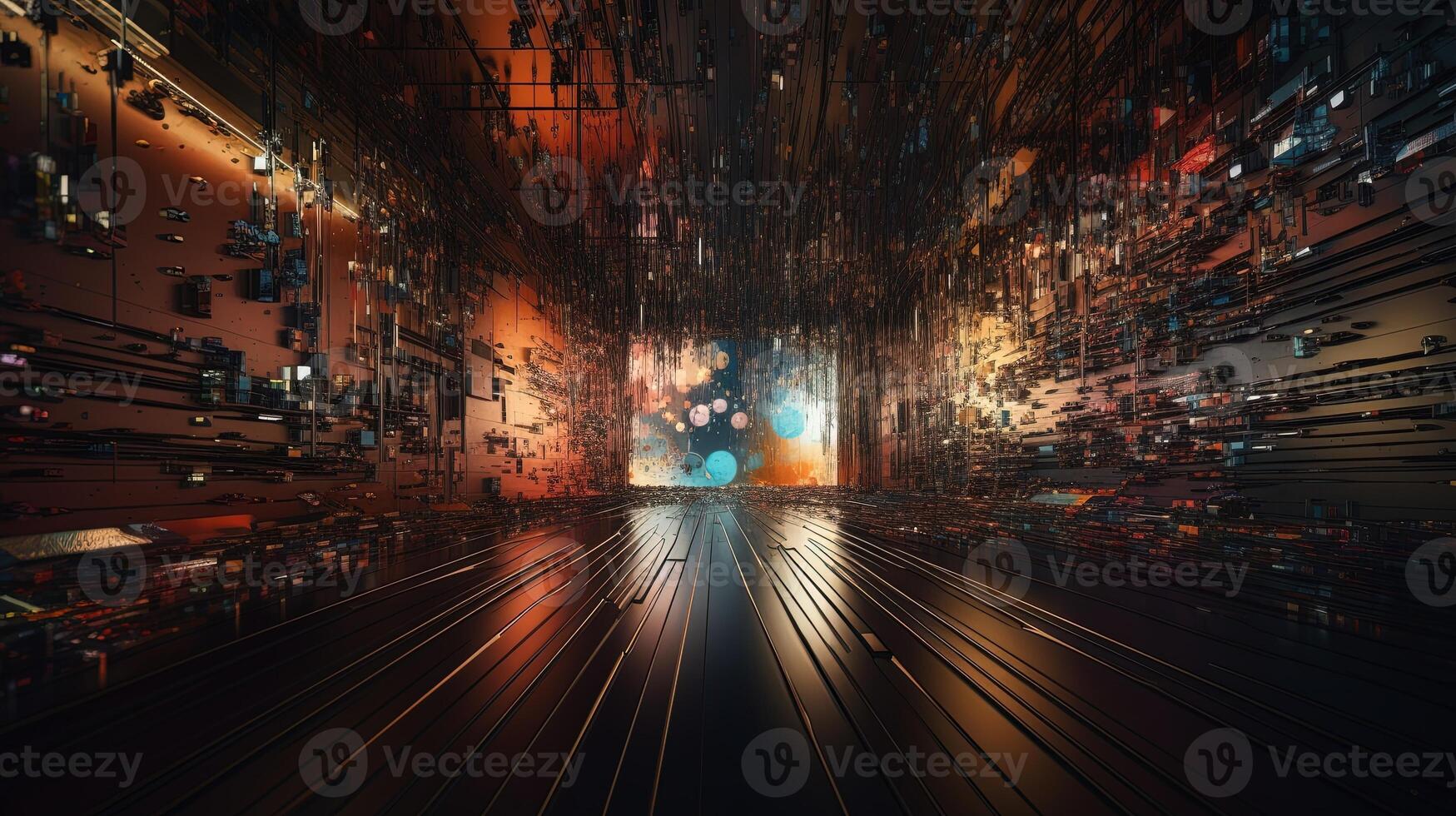 3d Rendering Abstract Digital Technology Background Network Connection Structure Digital Data