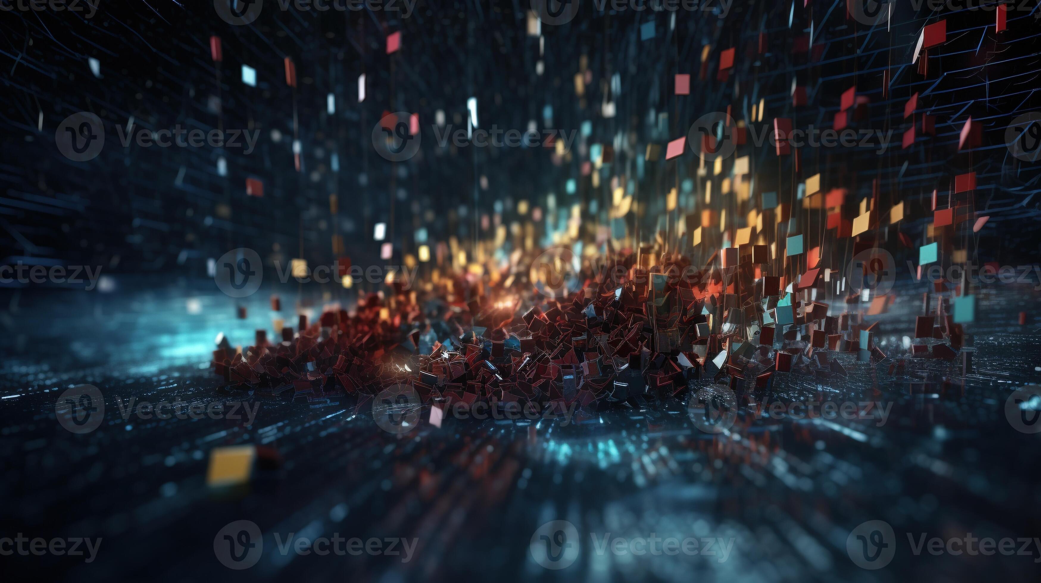 3d Rendering Abstract Digital Technology Background Network Connection Structure Digital Data