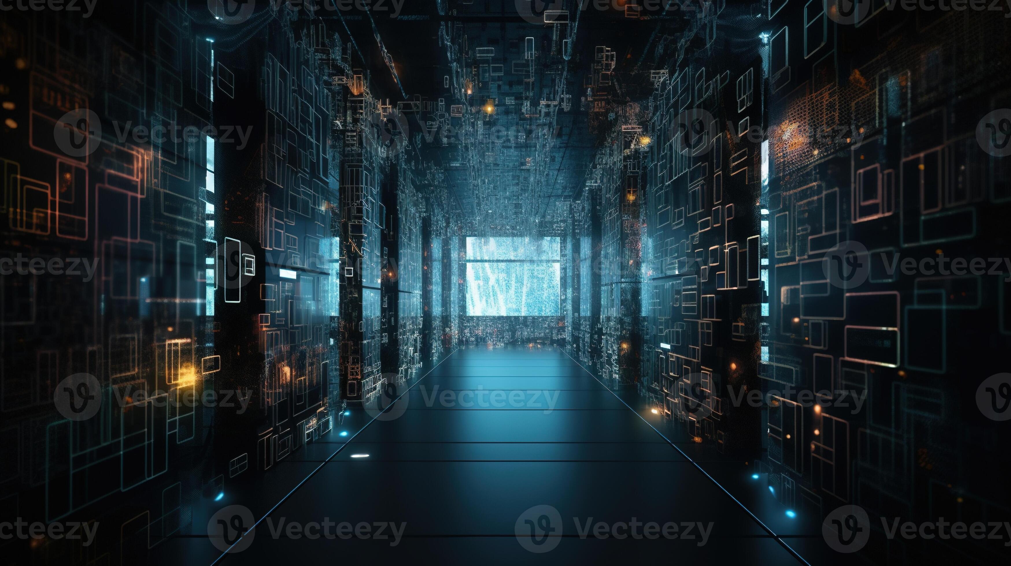 3d Rendering Abstract Digital Technology Background Network Connection Structure Digital Data