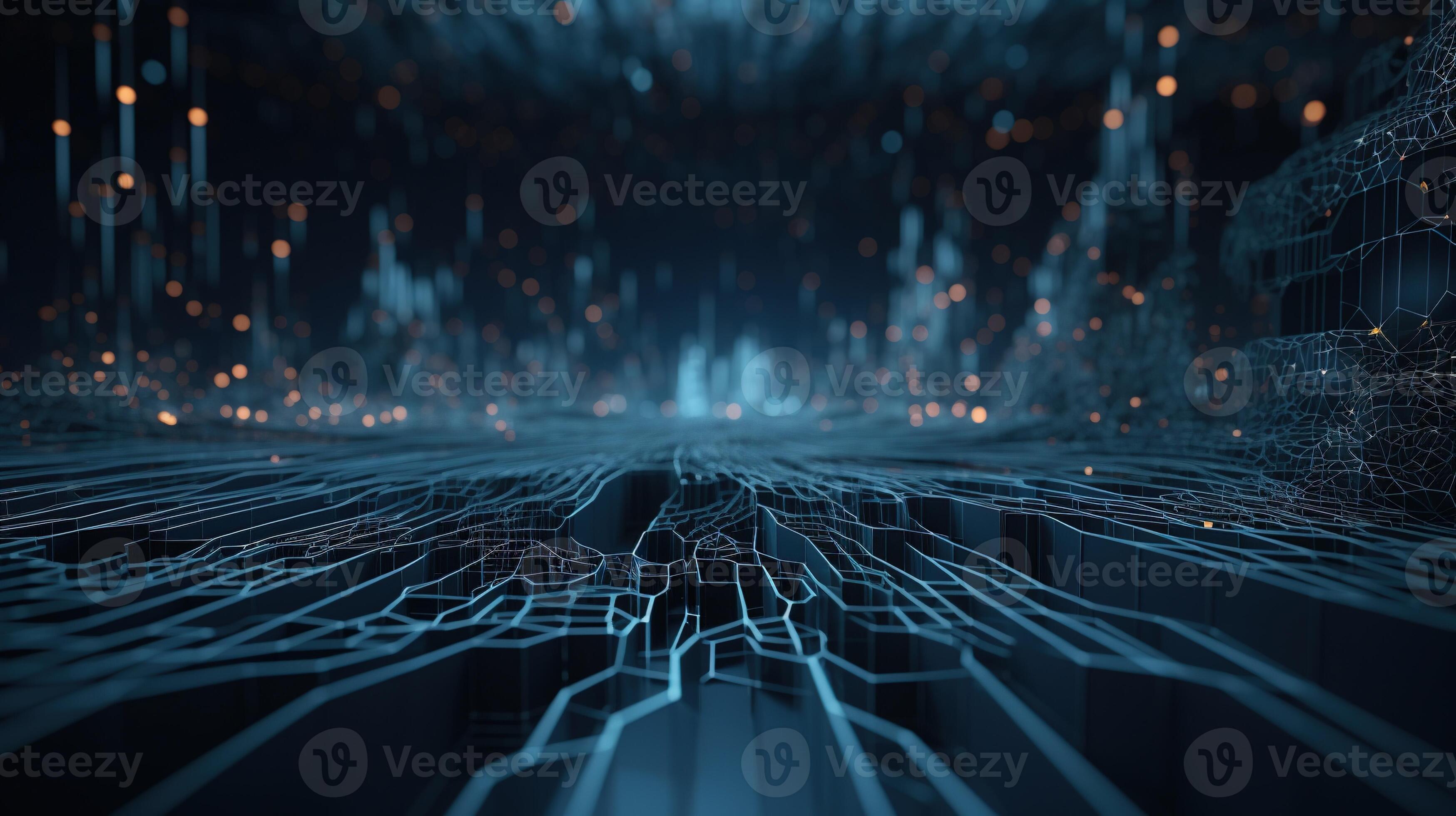 3d Rendering Abstract Digital Technology Background Network Connection Structure Digital Data