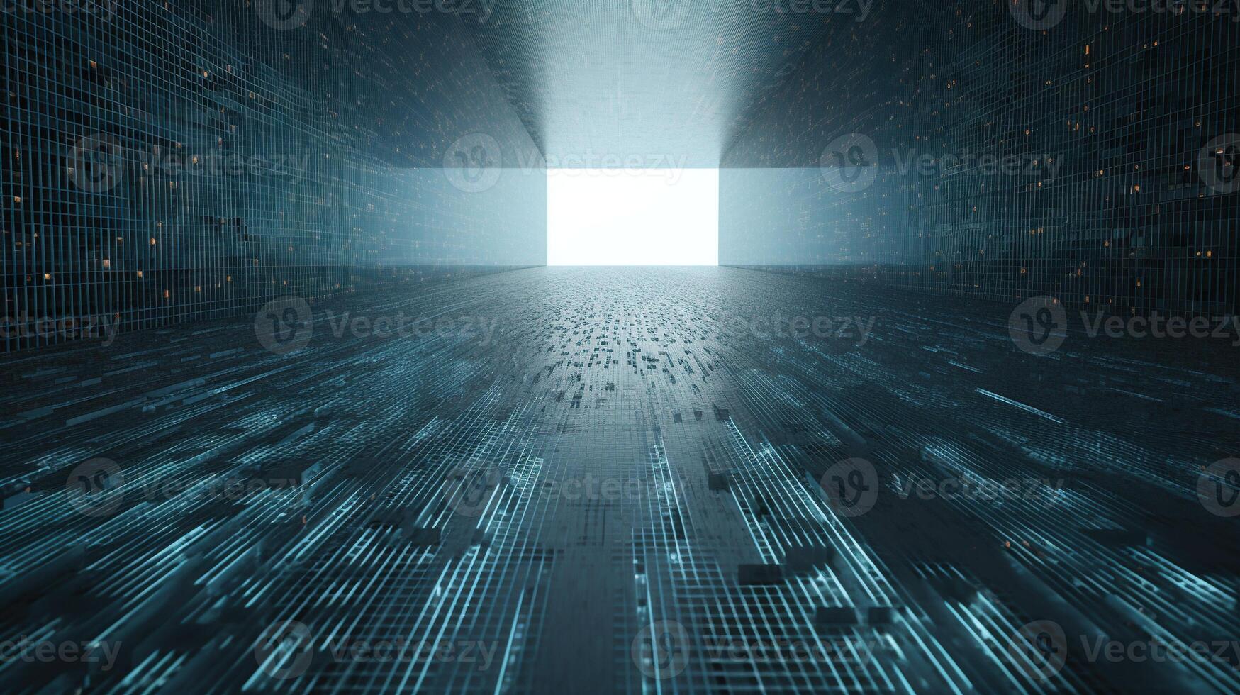 3d Rendering Abstract Digital Technology Background Network Connection Structure Digital Data