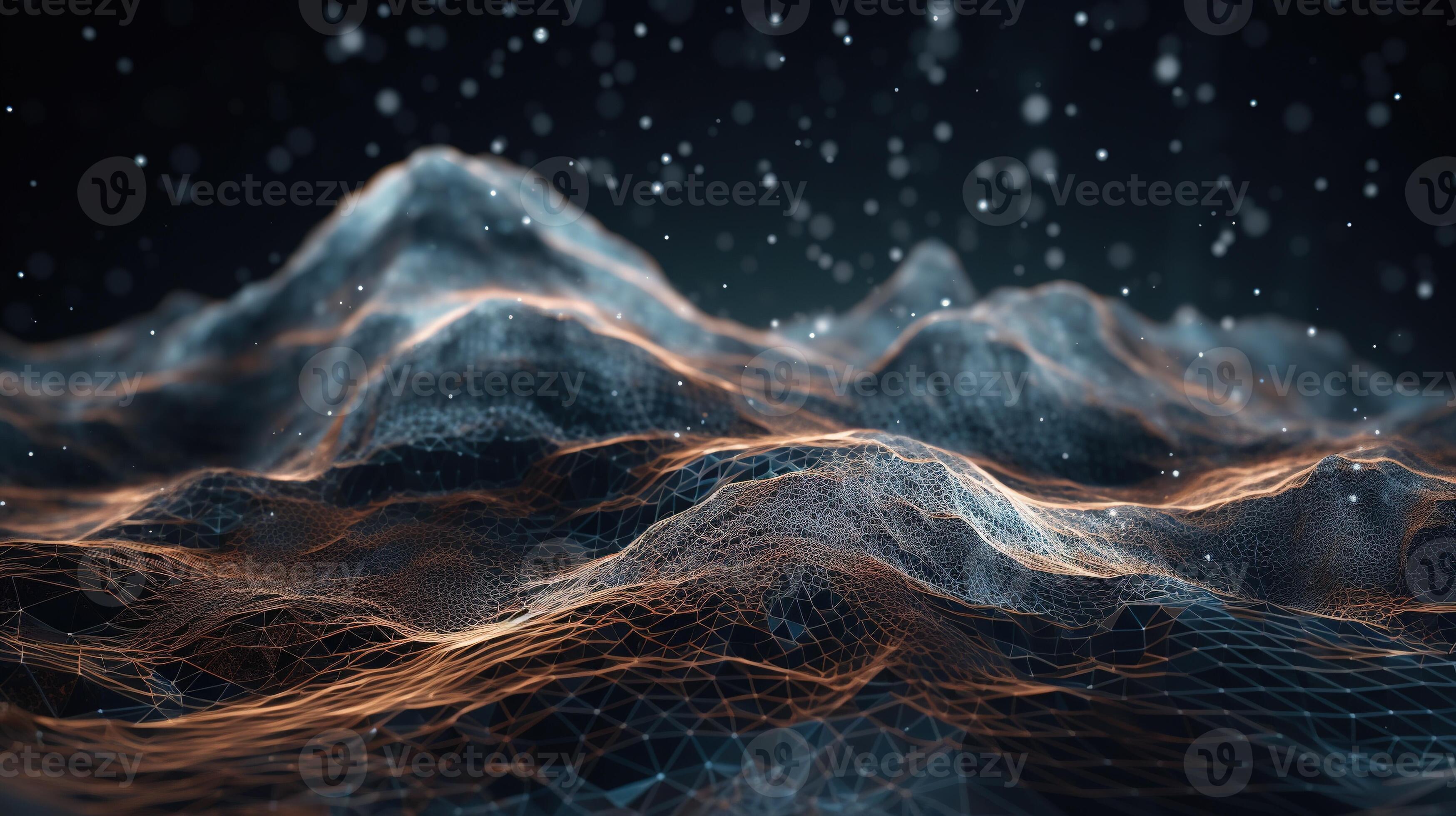 3d Rendering Abstract Digital Technology Background Network Connection Structure Digital Data