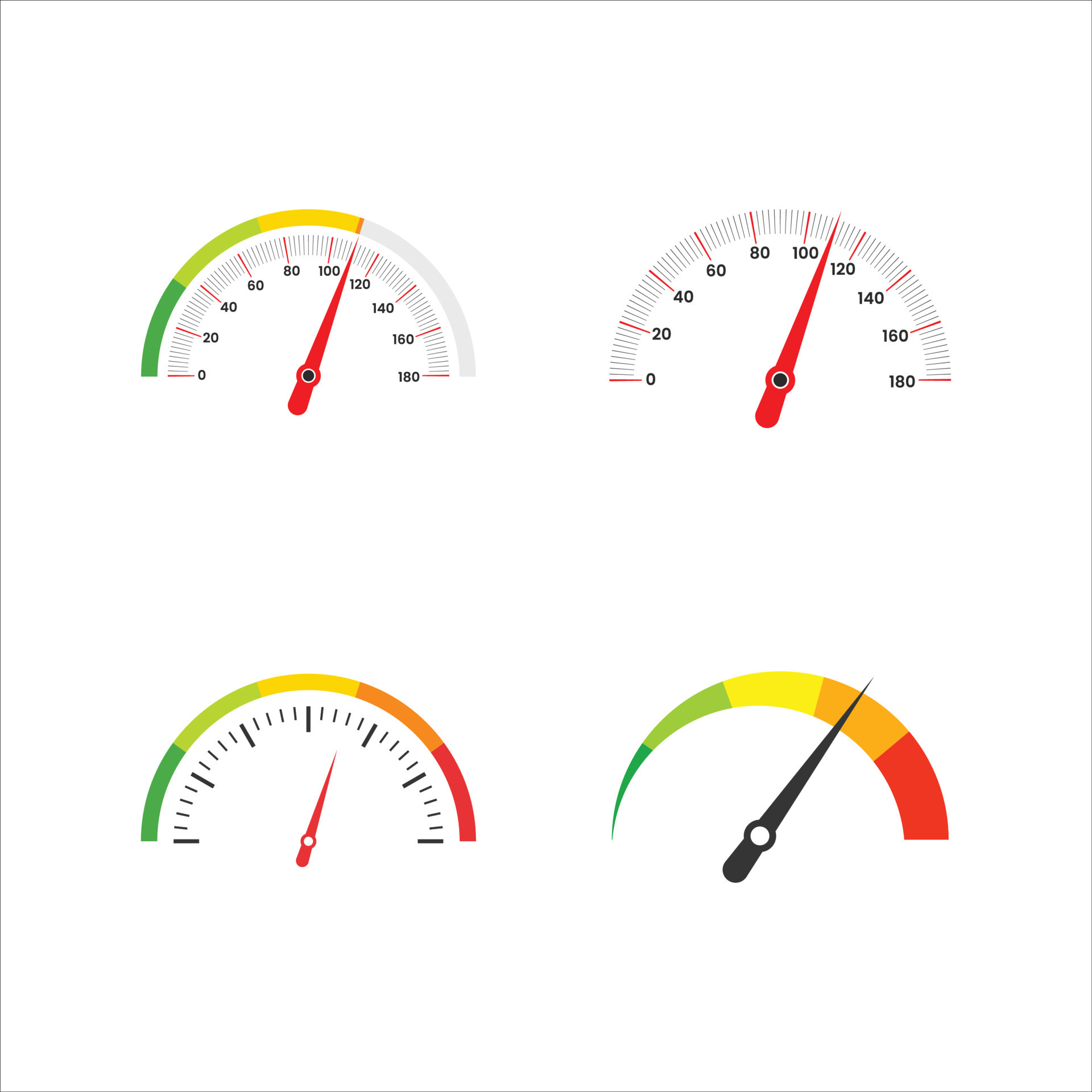 Speedometer scale set 24261521 Vector Art at Vecteezy
