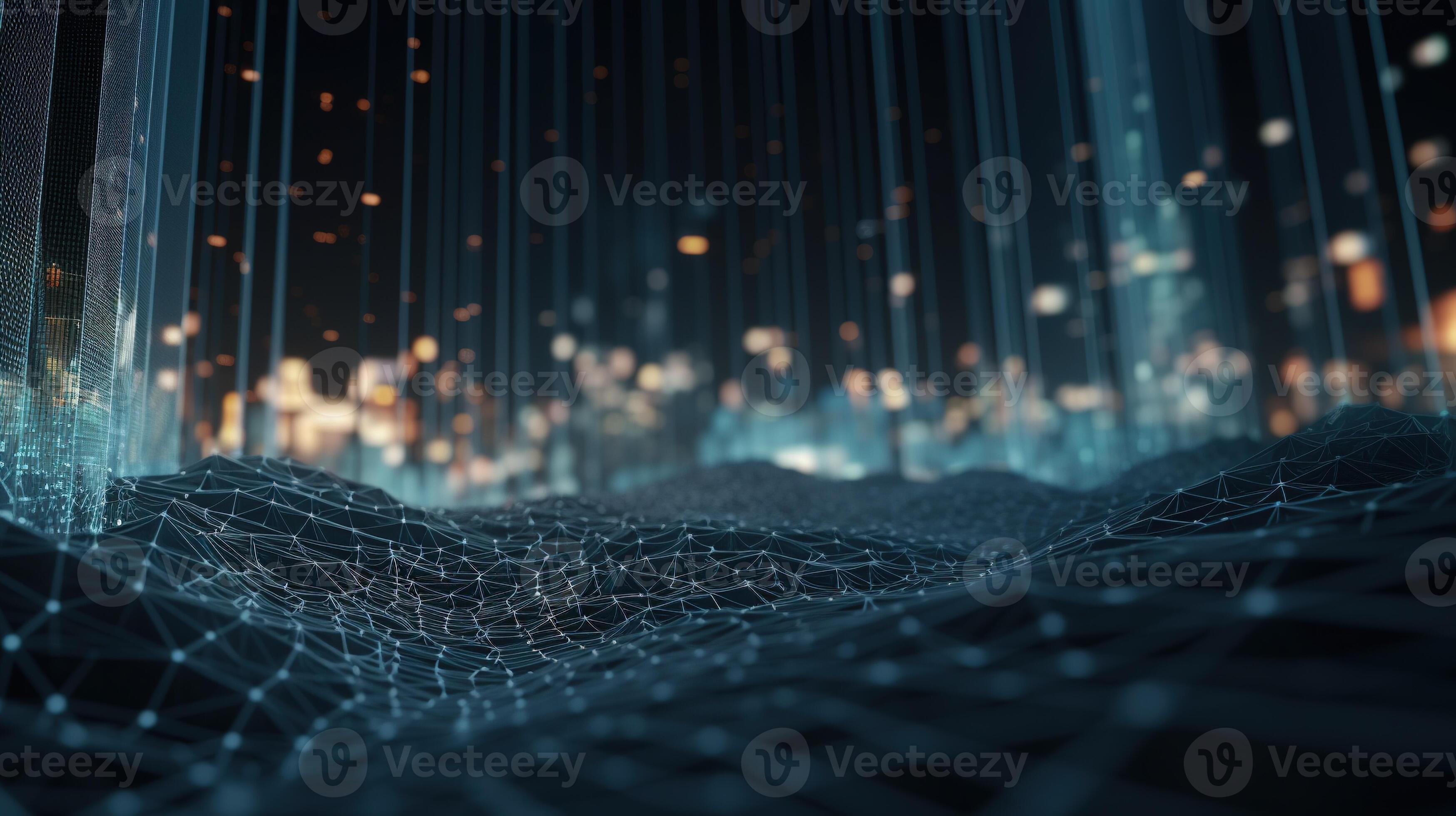 3d rendering abstract digital technology background. Network connection structure. Digital data ...