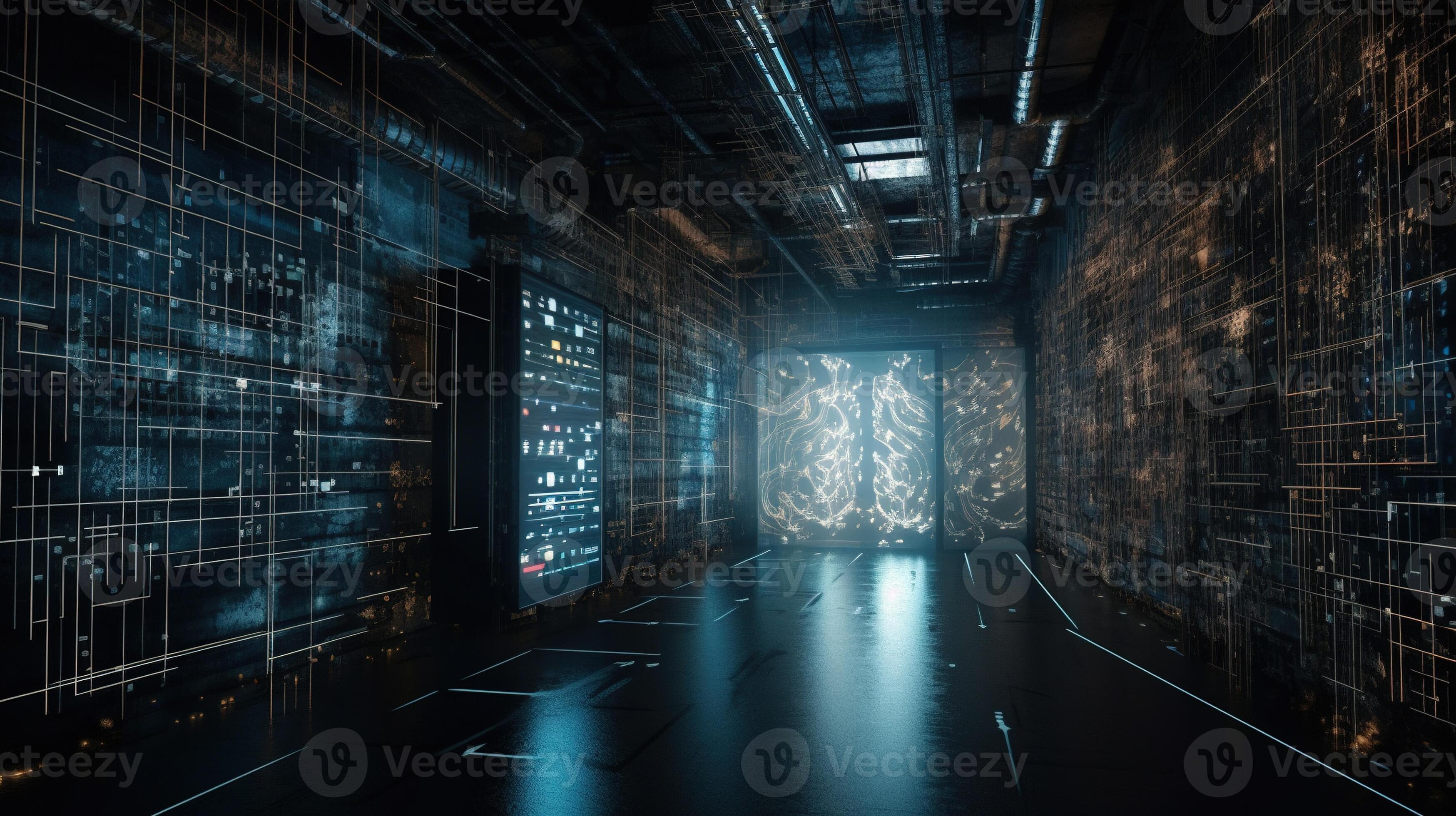 3d Rendering Abstract Digital Technology Background Network Connection Structure Digital Data