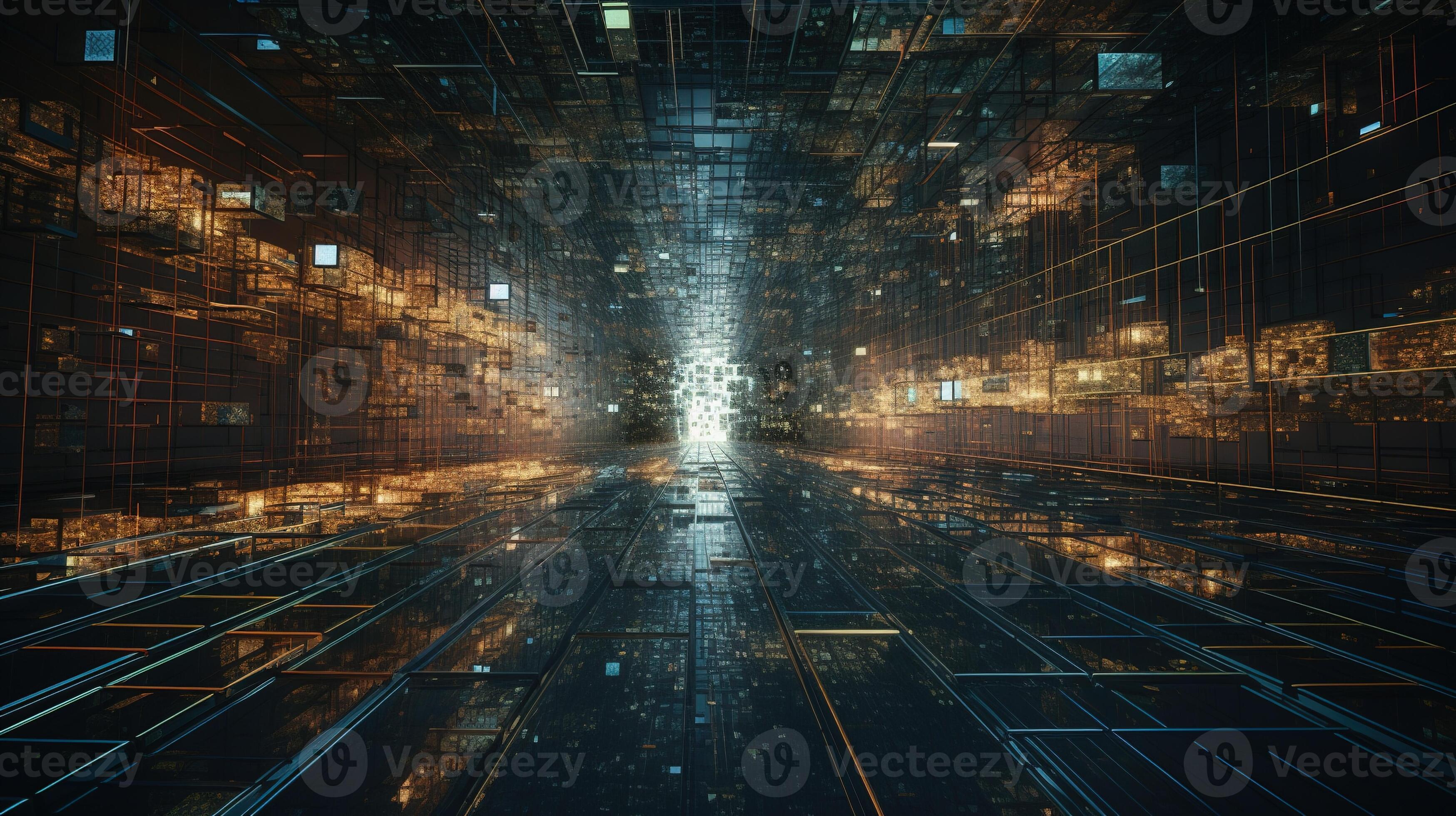 3d Rendering Abstract Digital Technology Background Network Connection Structure Digital Data