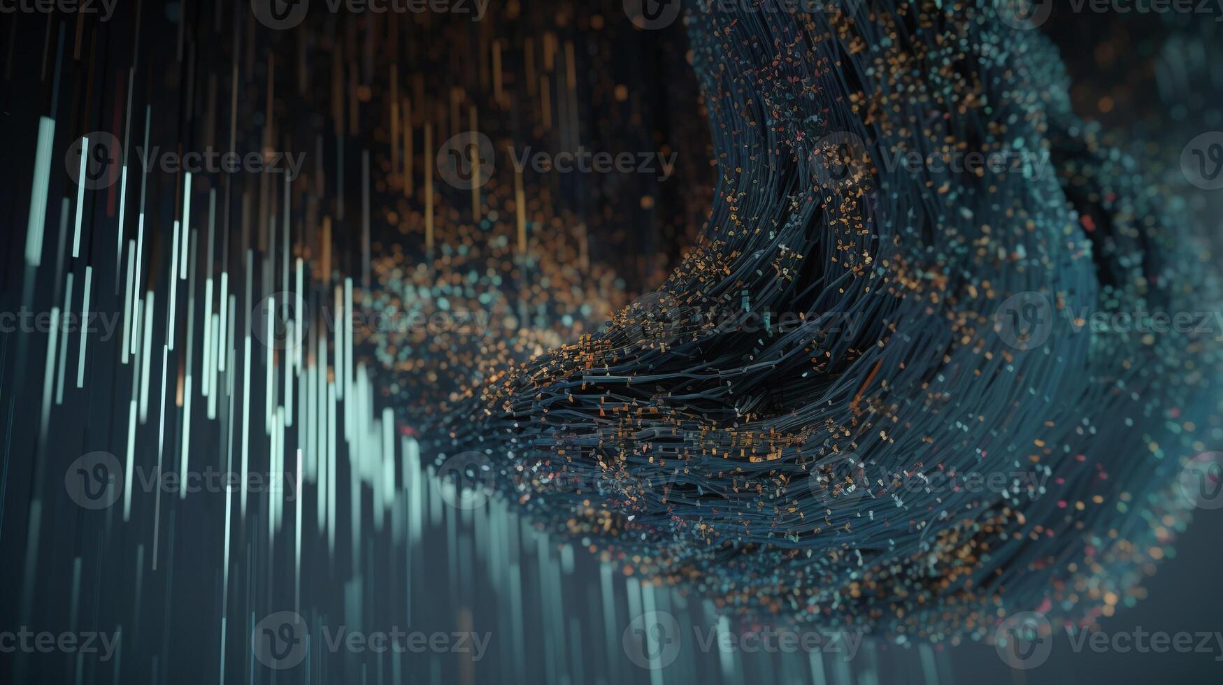 3d rendering abstract digital technology background. Network connection structure. Digital data ...