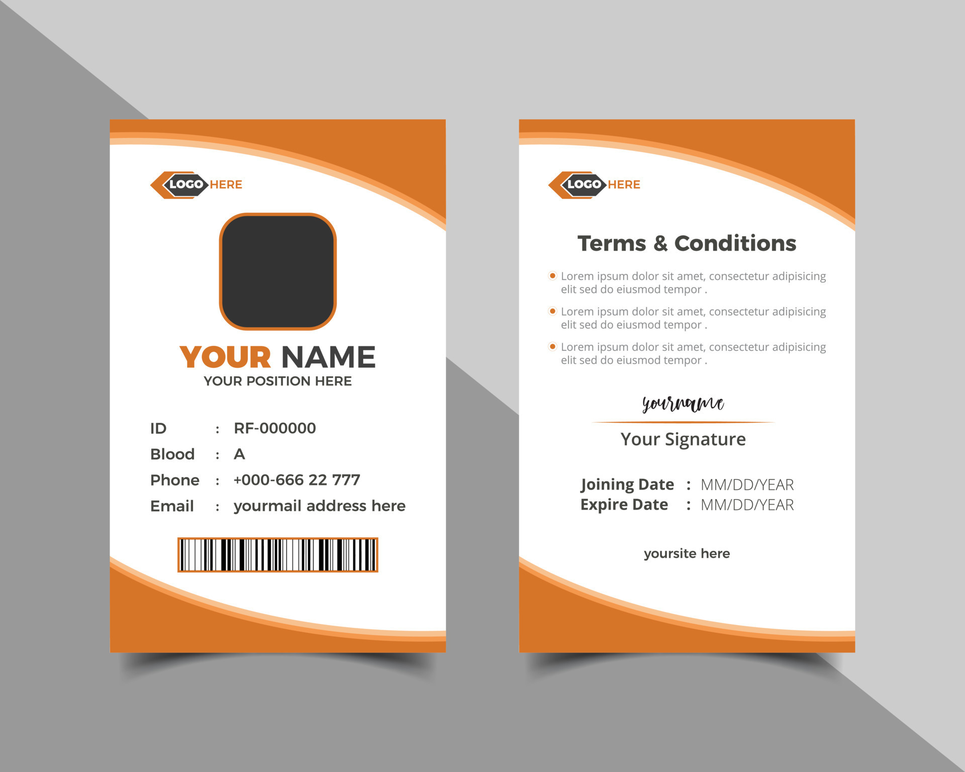 Simple creative business id card design template or Corporate office id ... Simple creative business id card design template or Corporate office id ...