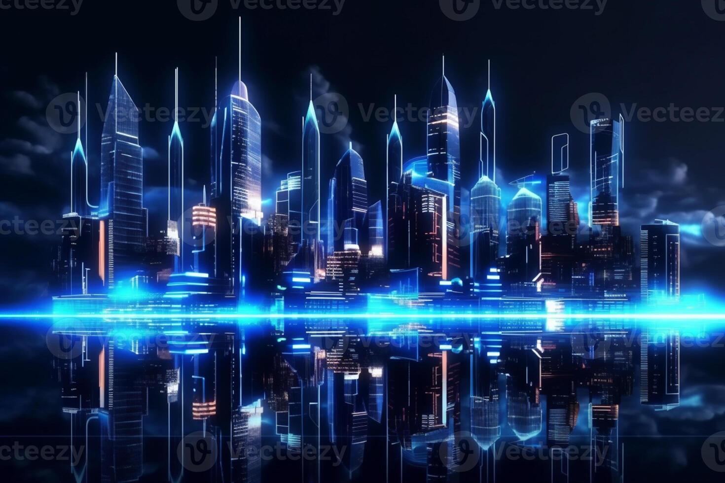 Neon Lights abstract 3D building. Futuristic City Neon Lights Scene ... Neon Lights abstract 3D building. Futuristic City Neon Lights Scene ...