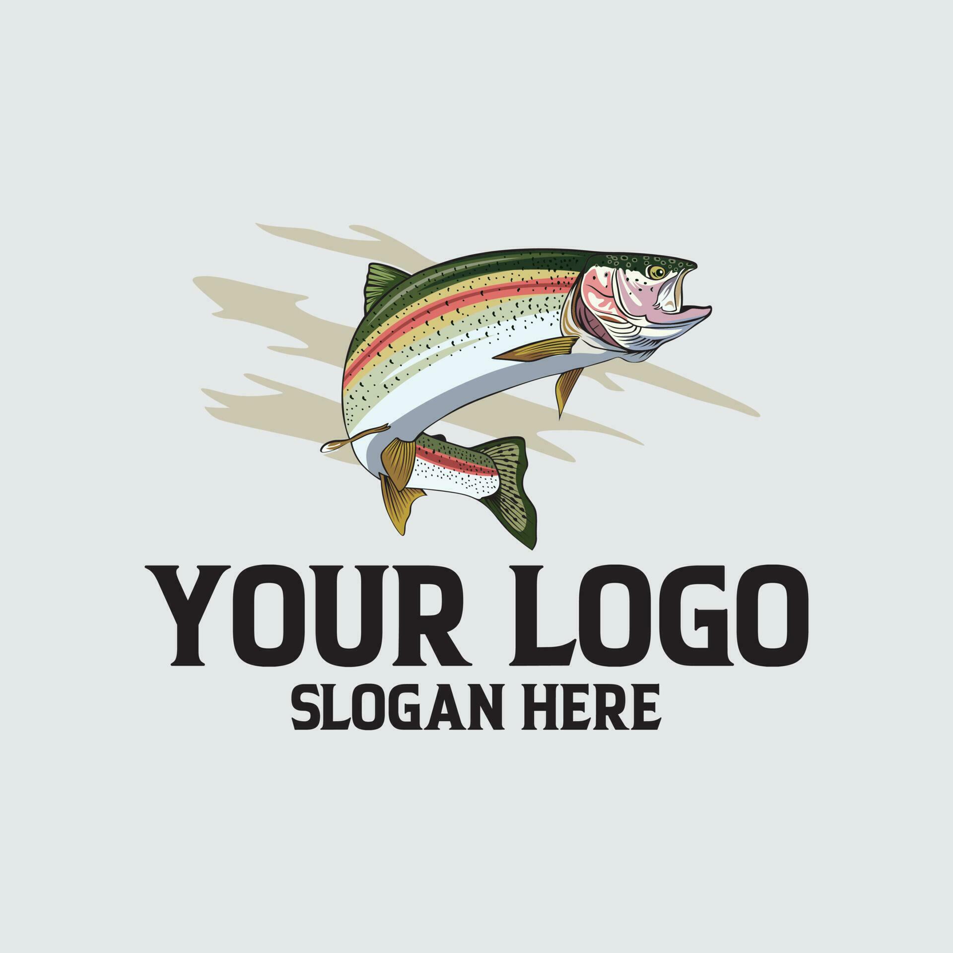 vector logo illustration jumping rainbow trout 24267495 Vector Art at ...