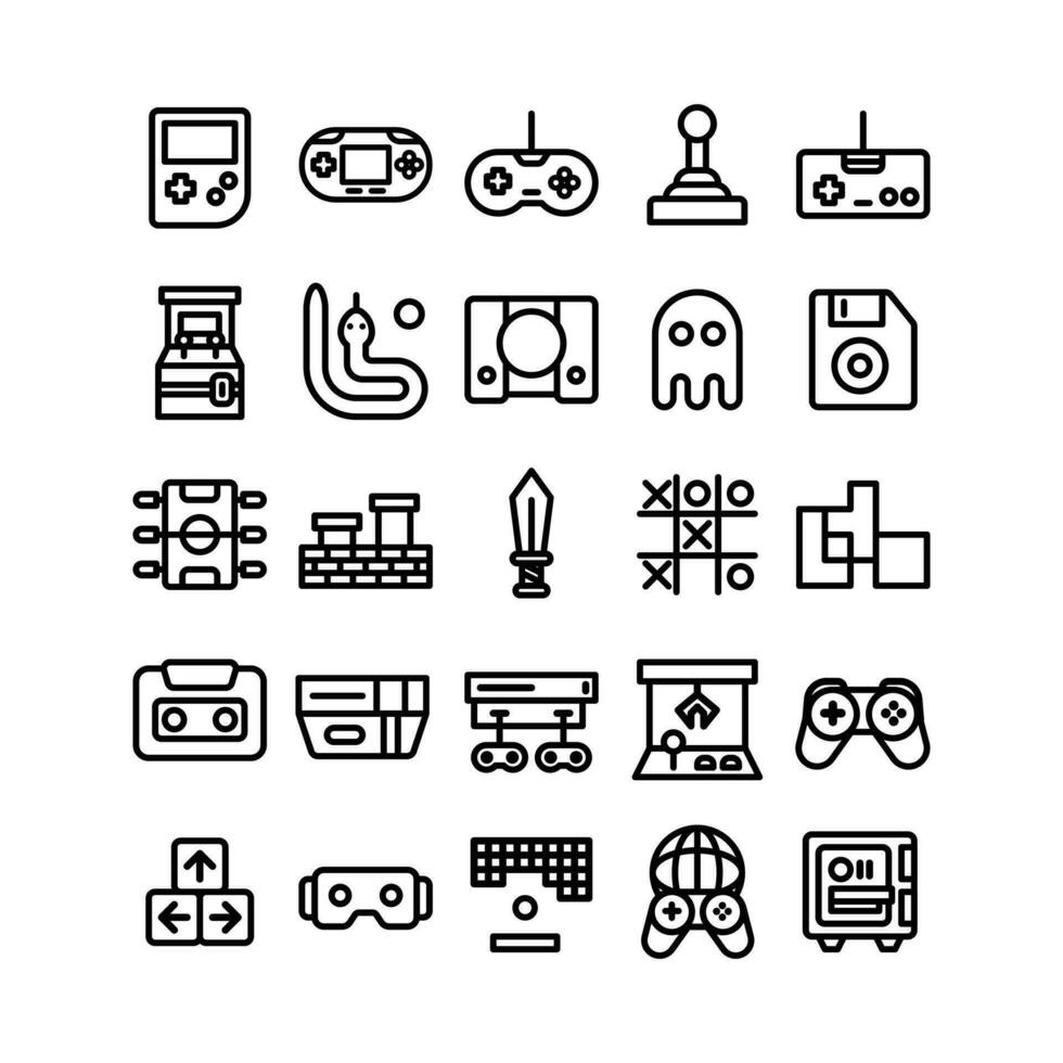 Outline Arcade And Game Icon Set 24267551 Vector Art At Vecteezy
